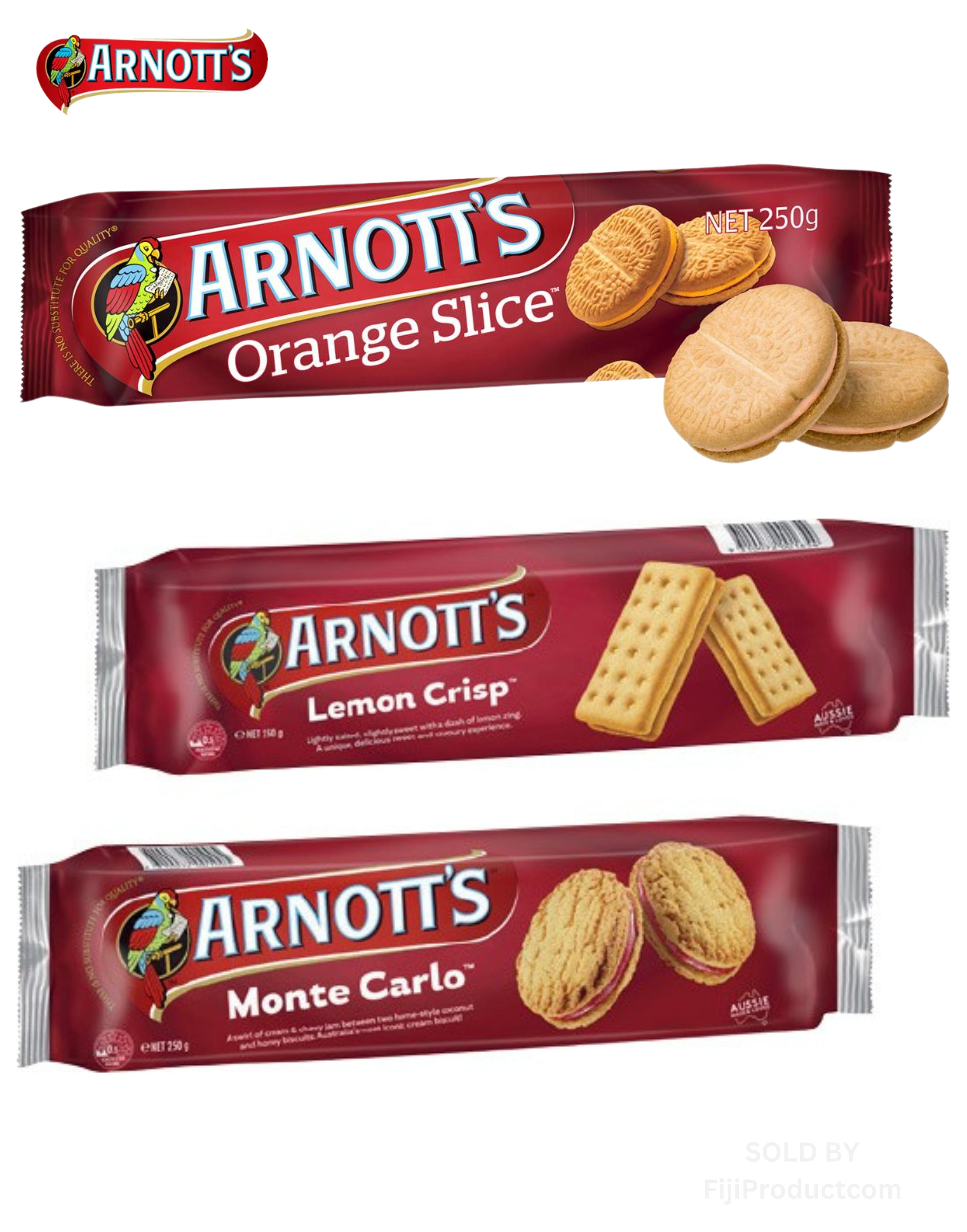 Arnott's Sampler - Orange Slice, Lemon Crisp, Monte Carlo (Pack Of 3 x ...