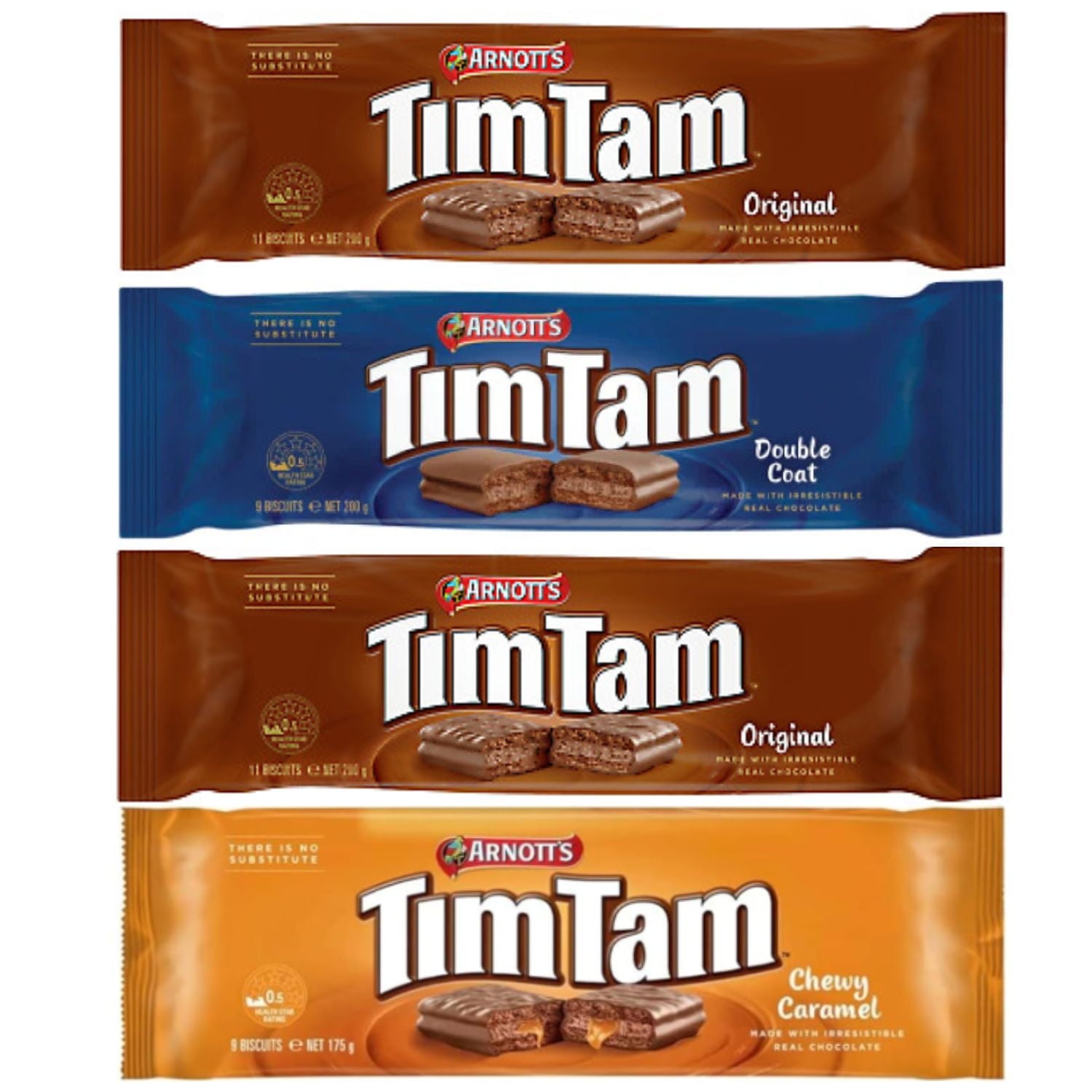 Arnott’s Tim Tam Chocolate Biscuits – 4-Pack Variety: 2 x Original, 1 x ...