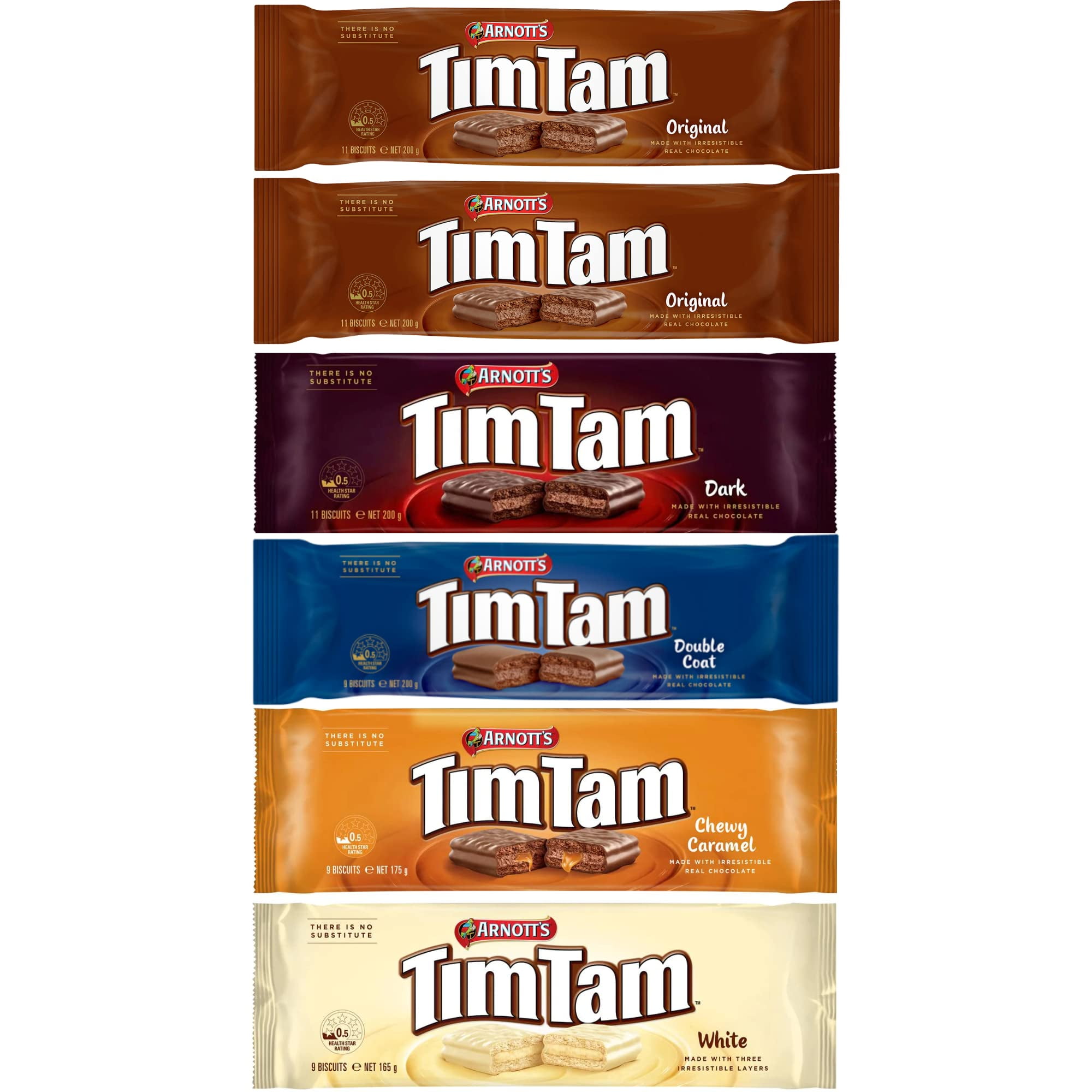 Arnott’s Tim Tam Chocolate TGF4 Biscuits - 6-Pack Assortment: 2 ...