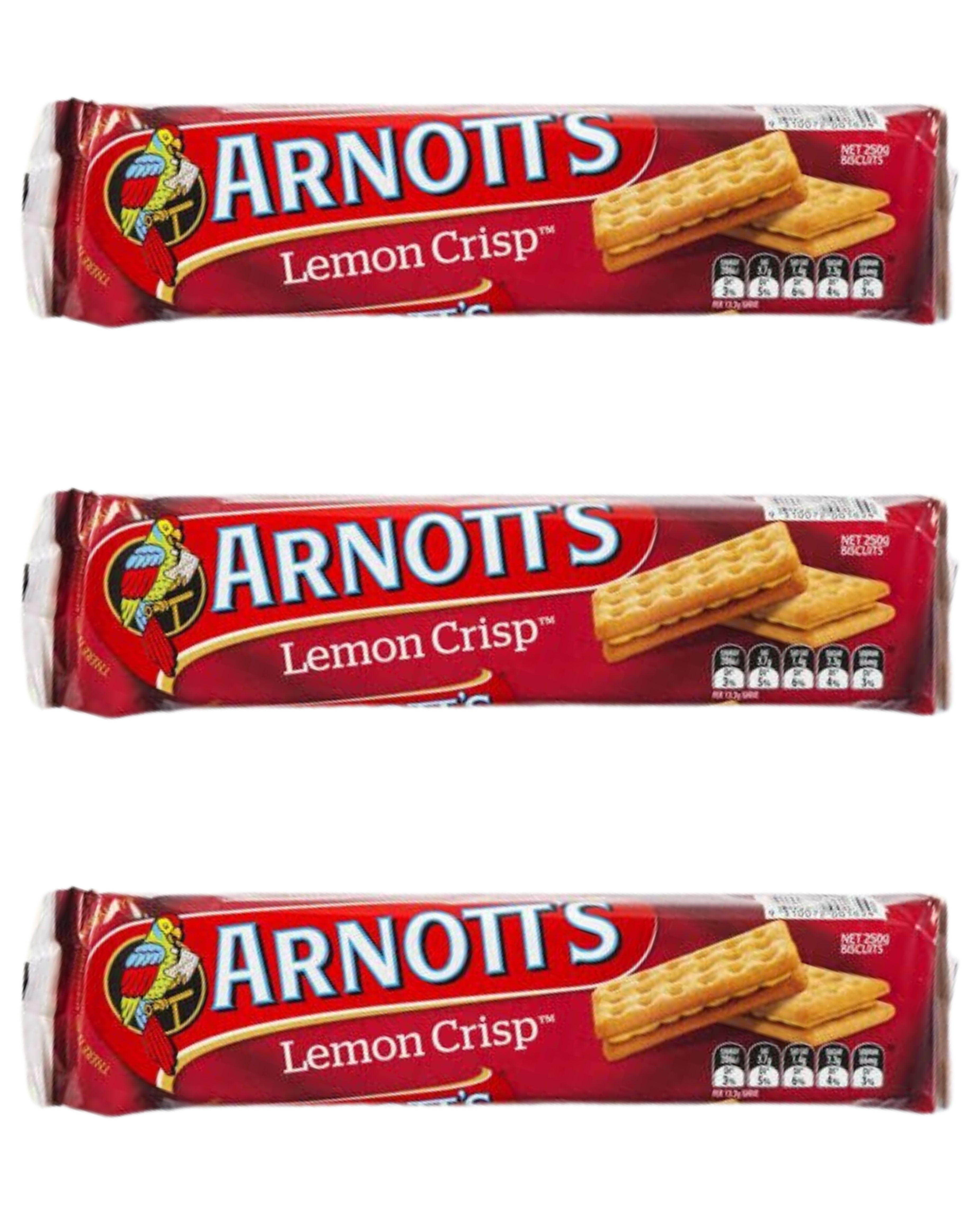 Arnotts - Lemon Crisp Cream Biscuits (Deal Pack Of 3 x 250g EA) Aussie Made & Loved ...