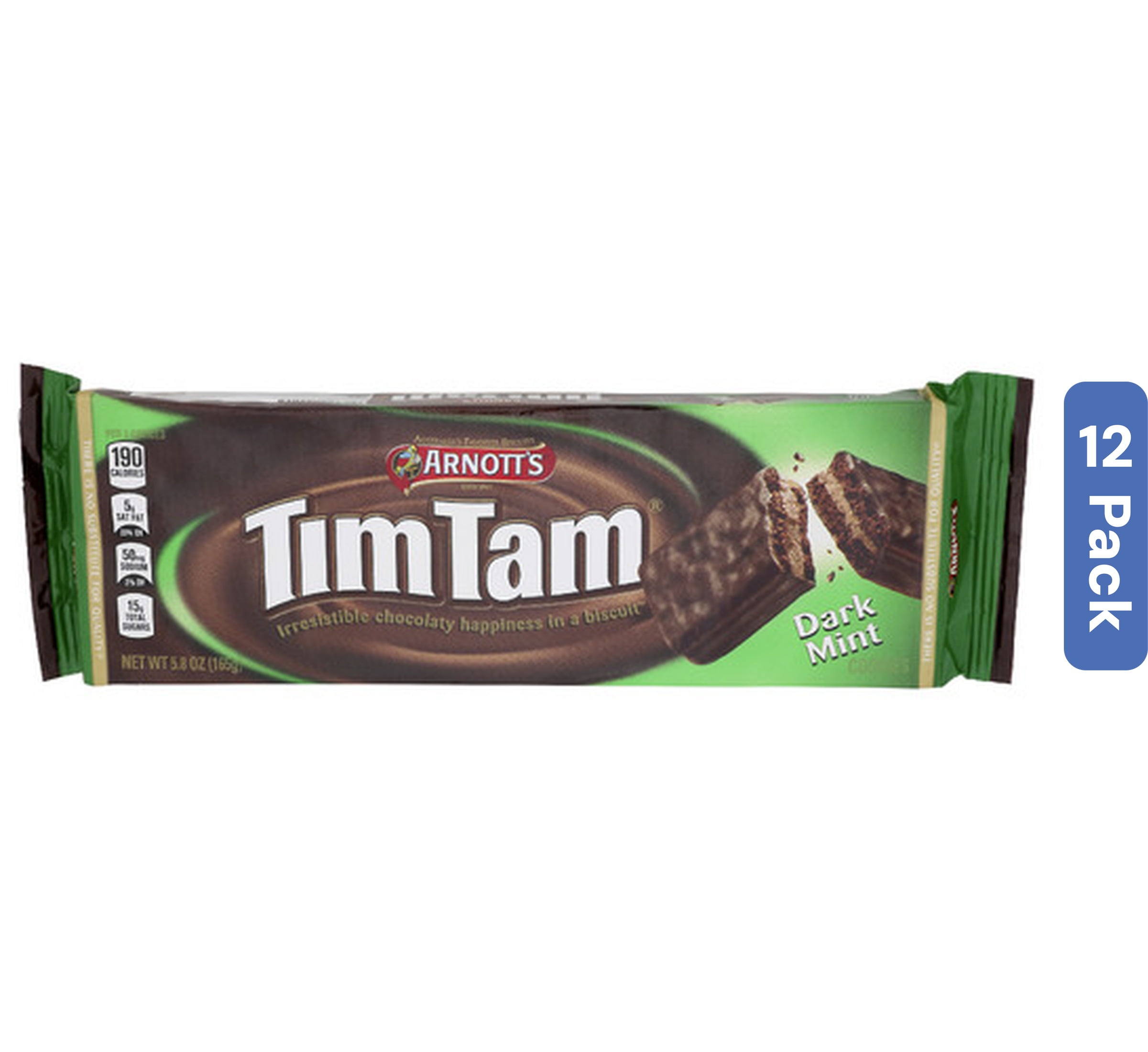 Arnotts Tim Tam Dark Mint Chocolate Cookies 5.8 oz (Pack of 12 ...