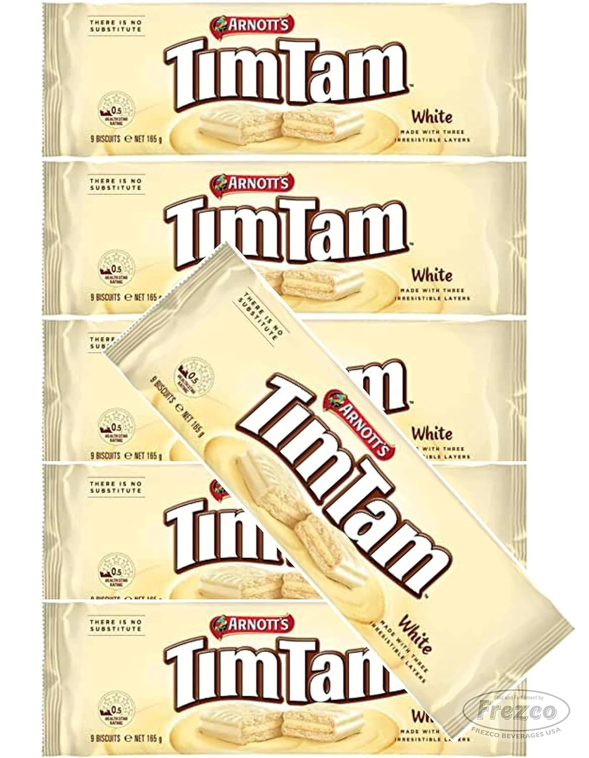 Arnotts Tim Tam WHITE Australian Chocolate Biscuits (Pack of 6 x 165g ...