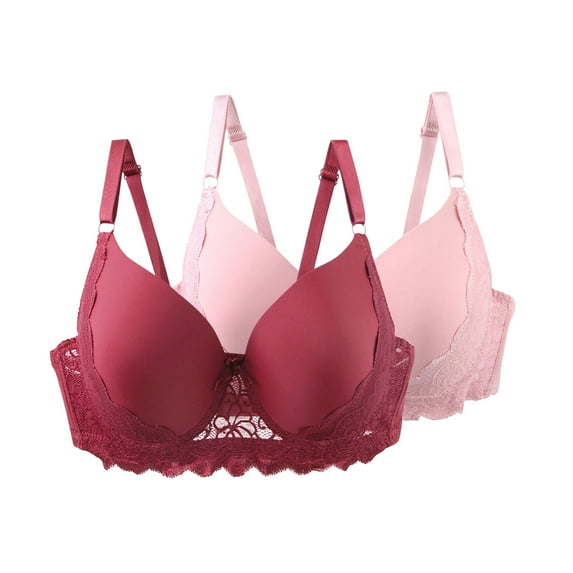 Arnsht 2PC Women's Large Size Jacquard Bra Thin with Steel Ring Top ...