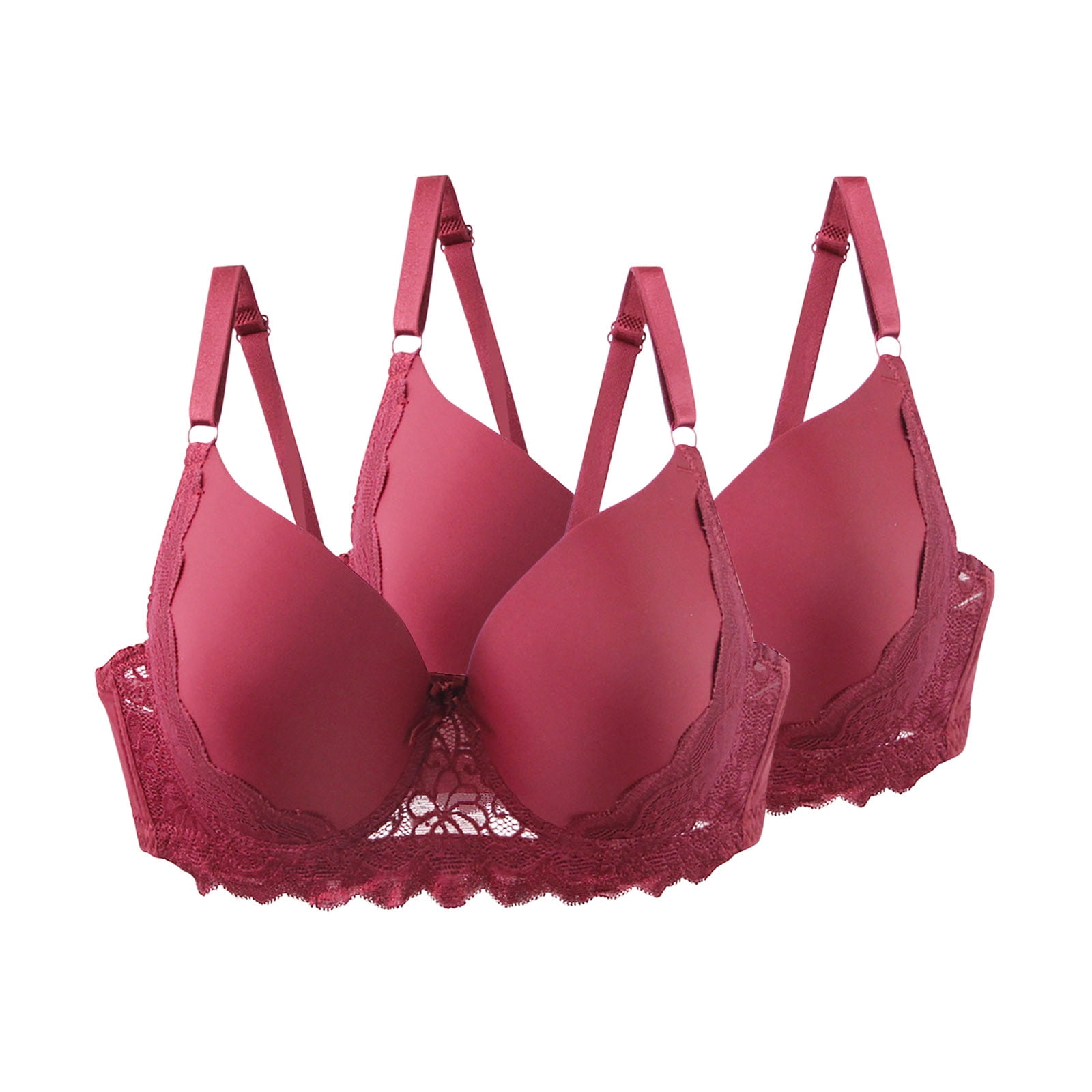 Arnsht 2PC Women's Large Size Jacquard Bra Thin with Steel Ring Top ...