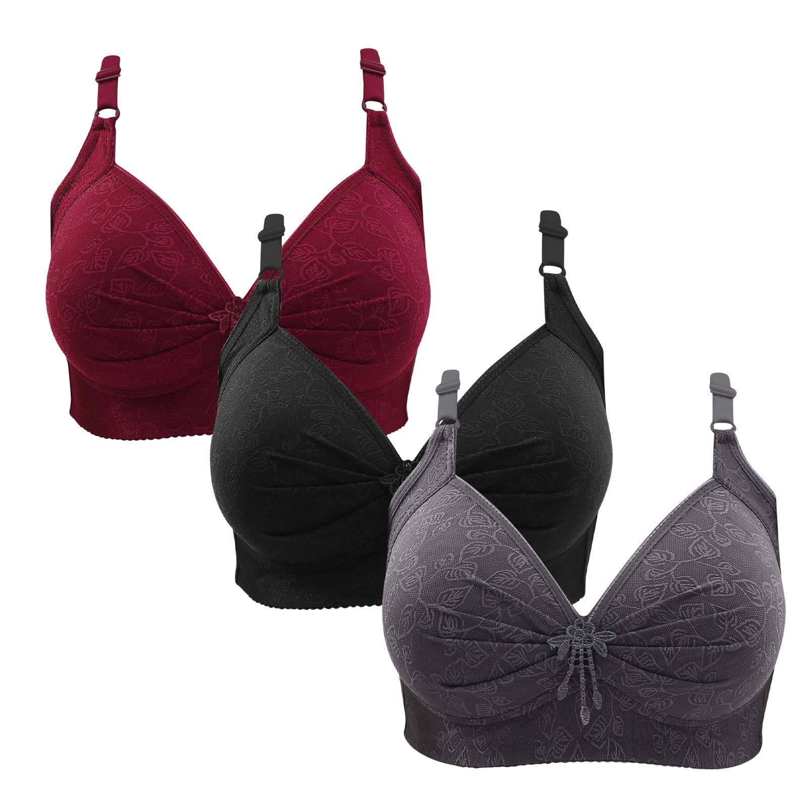 Arnsht 3Pcs in Pack Women's Full Coverage Bras No Underwire Large Size ...