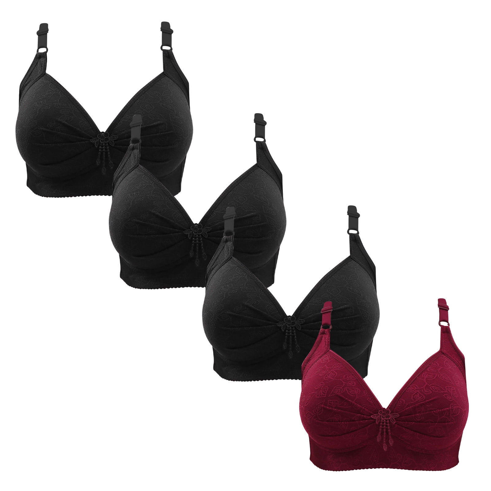 Arnsht 4 Pieces Bras for Women Plus Size, Adjustable Spaghetti Strap ...
