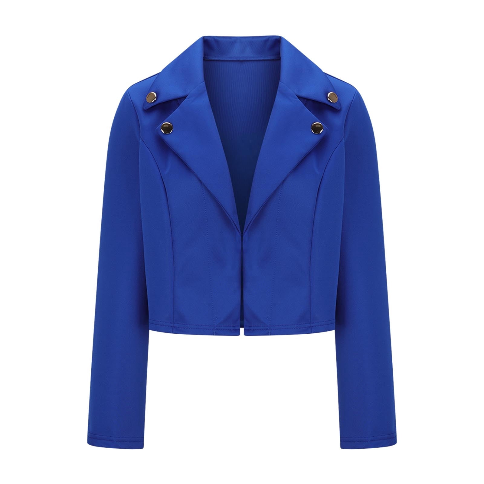 Arnsht Cropped Blazer for Women Long Sleeve Notch Lapel Button Front ...