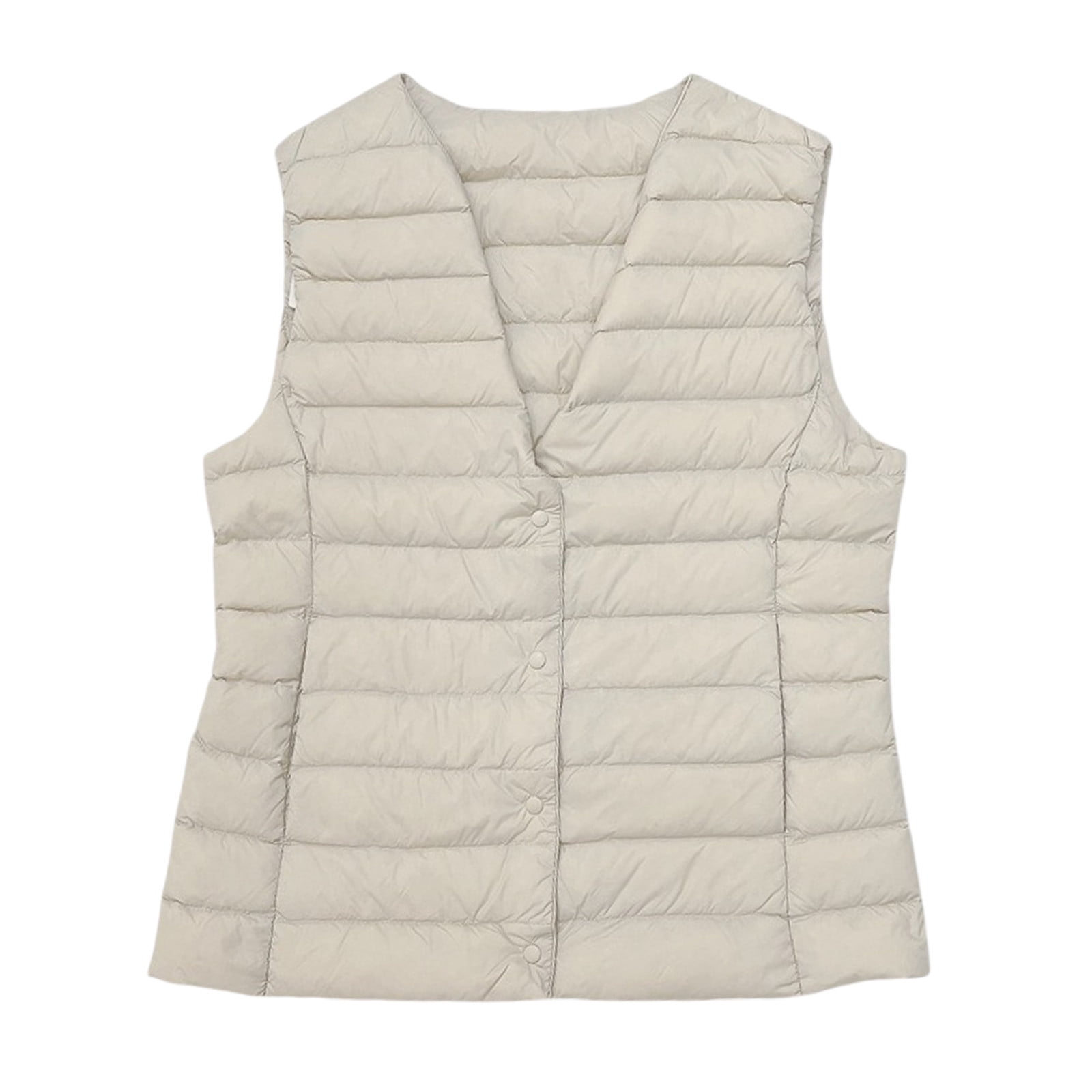 Arnsht (M-XXXXL) Plus Size Women's Puffer Vest Lightweight Zip Pockets ...