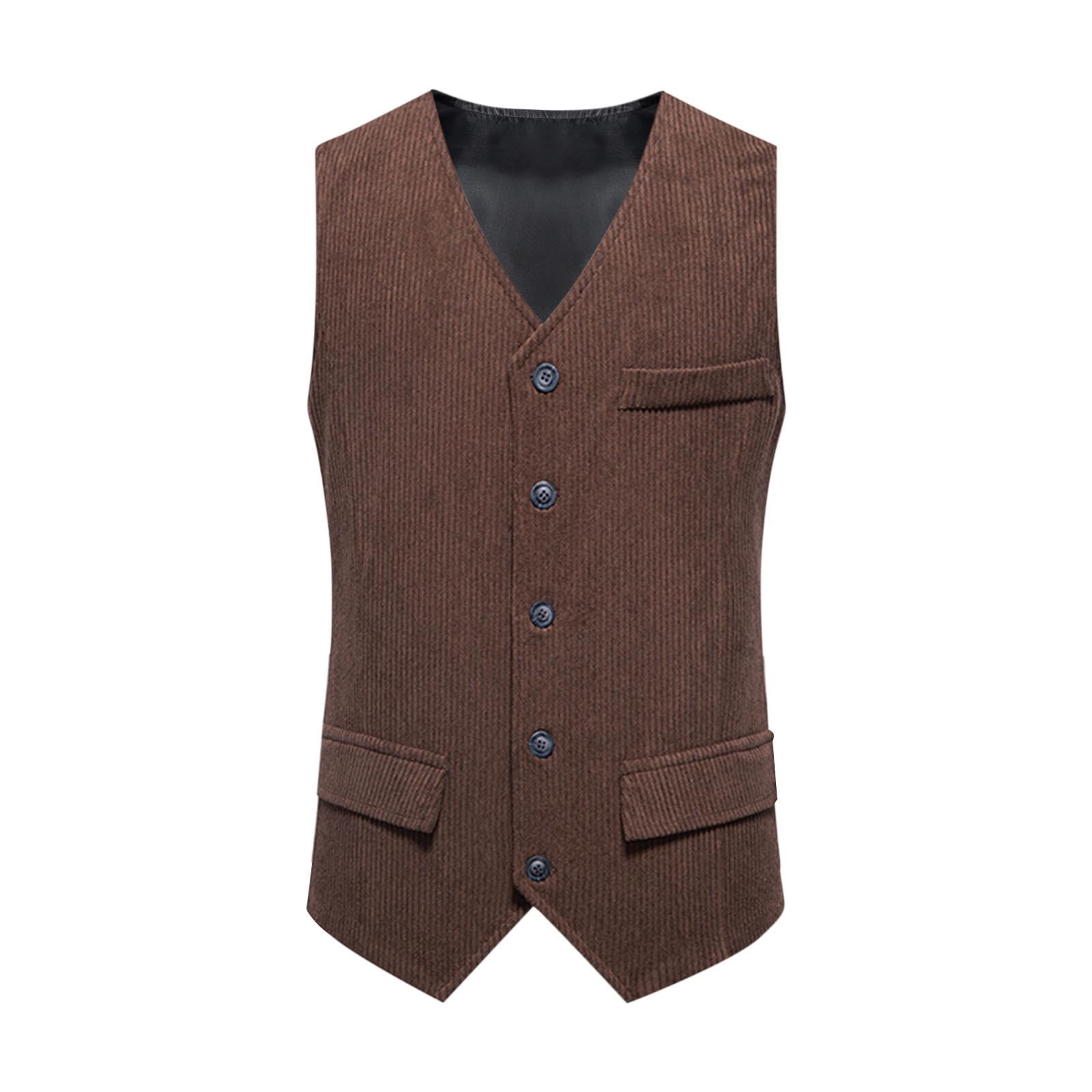 Arnsht Men's Corduroy Vest V-Neck Vintage Western Cowboy Waistcoat ...