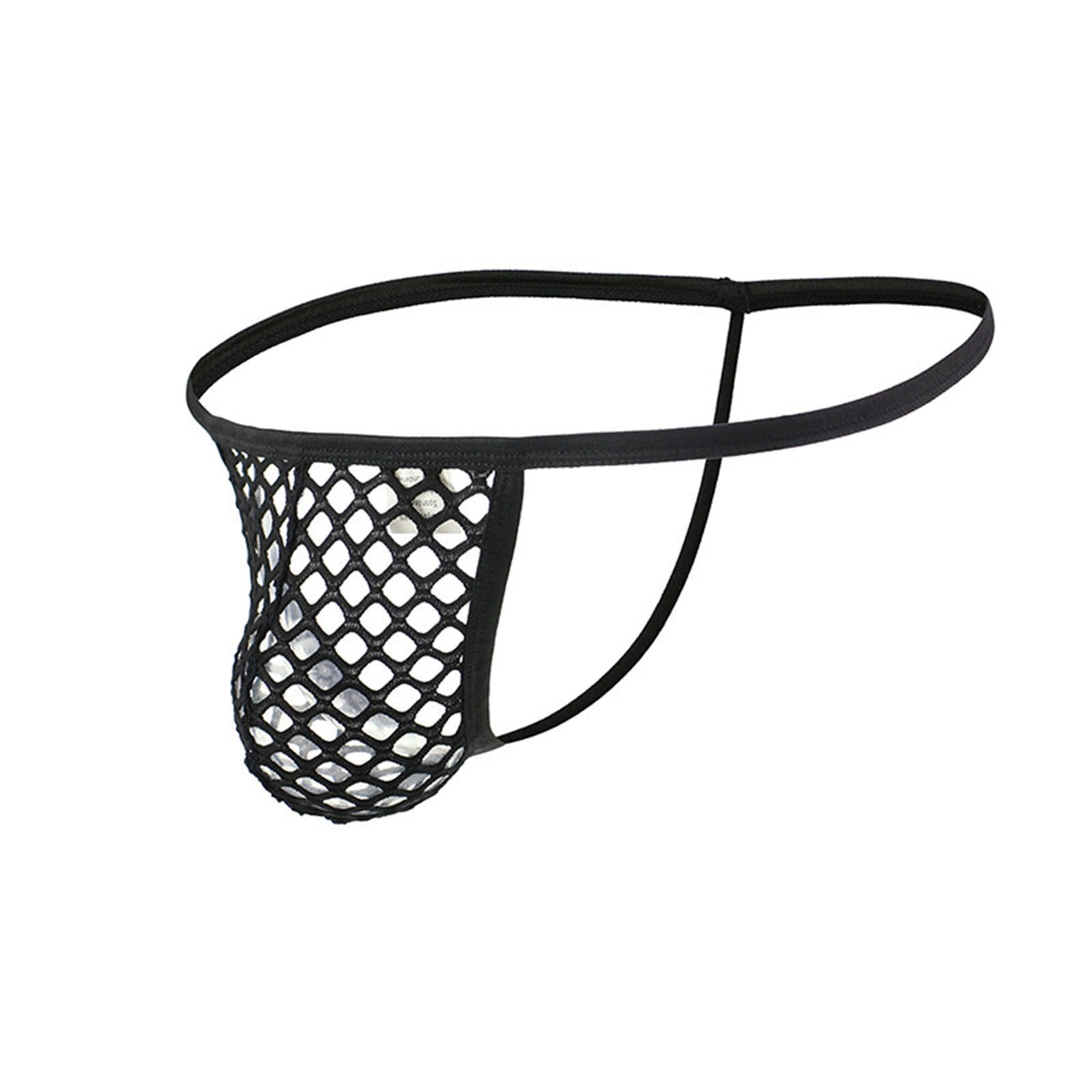 Arnsht Men's Sexy Solid Color Big Mesh Transparent G String Thong ...