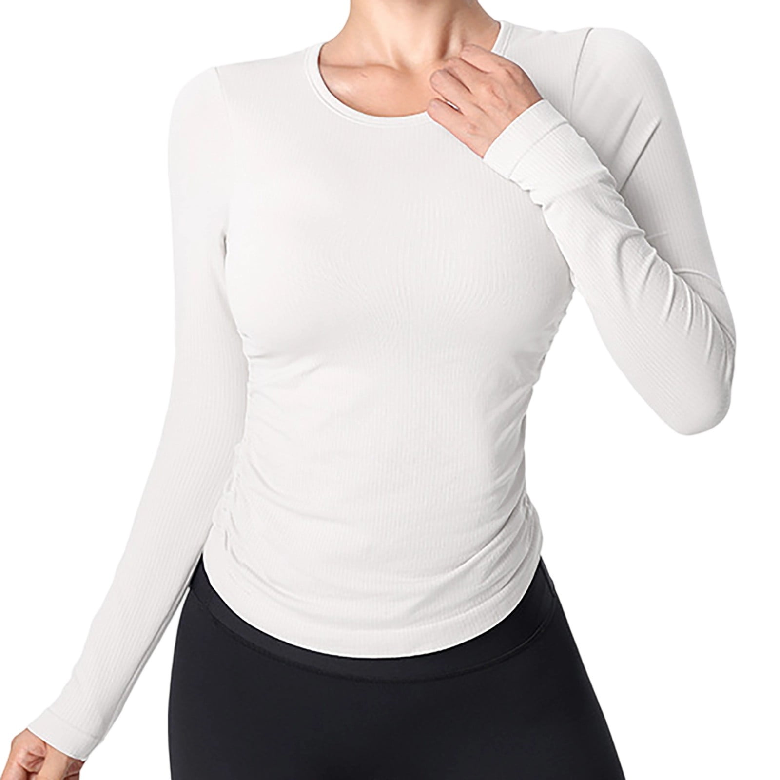 Arnsht Slim Fit Workout Shirts for Women Long Sleeve Yoga Tops Sports ...