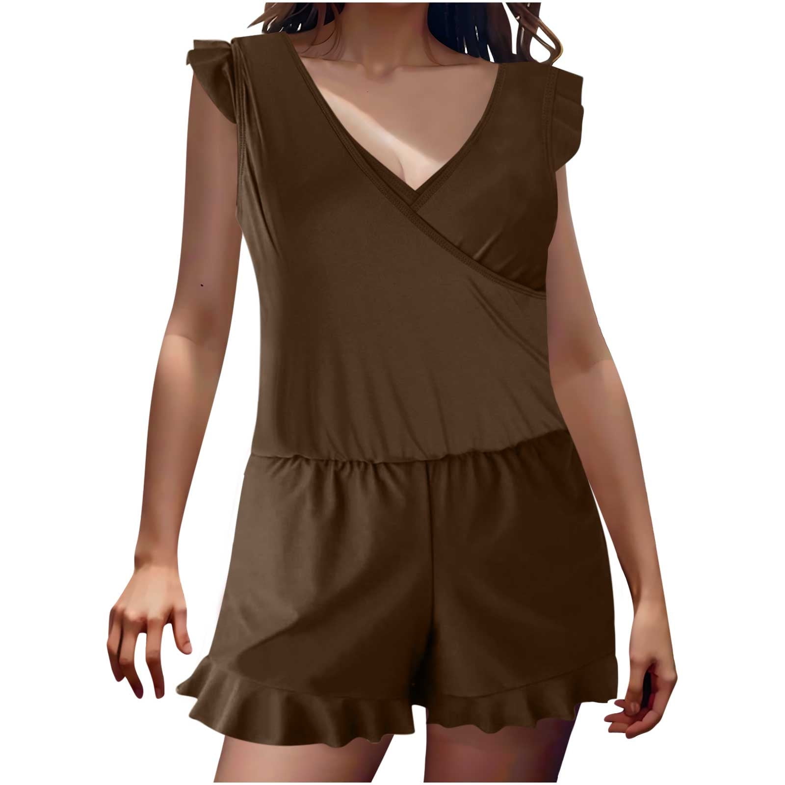 Arnsht Swim Suits for Women 2025 Ruffled Sleeve and Shorts with Built ...