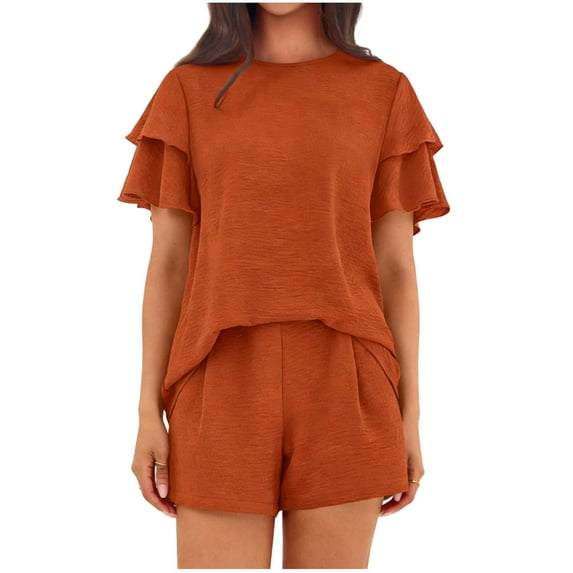 Arnsht Two Piece Sets for Women 2026 Spring Summer Ruffle Sleeve Lounge ...