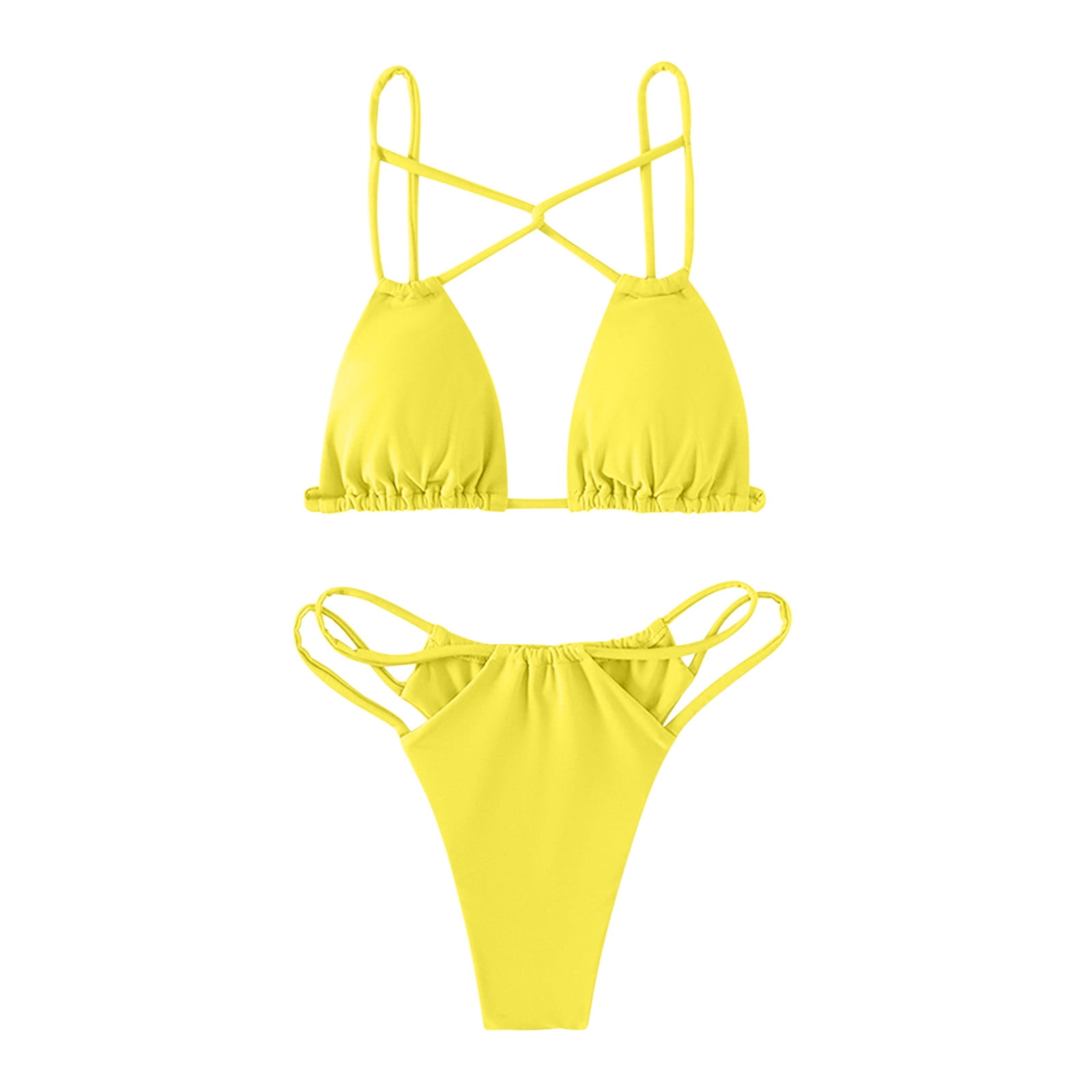 Arnsht Women Bikini Set Bandage Solid Brazilian Swimsuit Two Pieces Padded Thong Bathing Suits ...