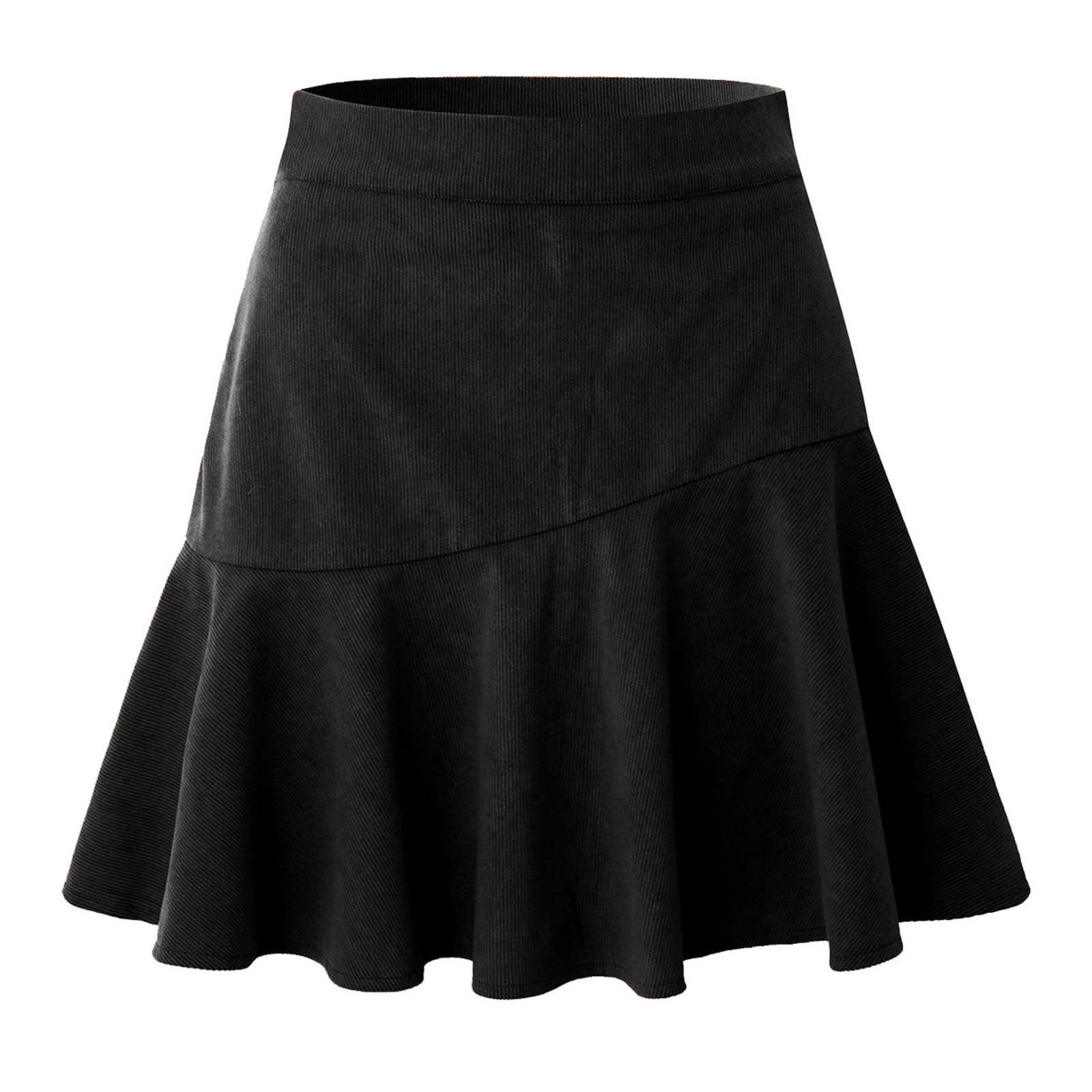 Arnsht Women Pleated Casual Mini Skater Skirt Basic Versatile Stretchy ...