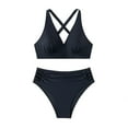 Arnsht Women Plus Size Bikini Set Cross Back V Neck 2 Piece Bathing ...