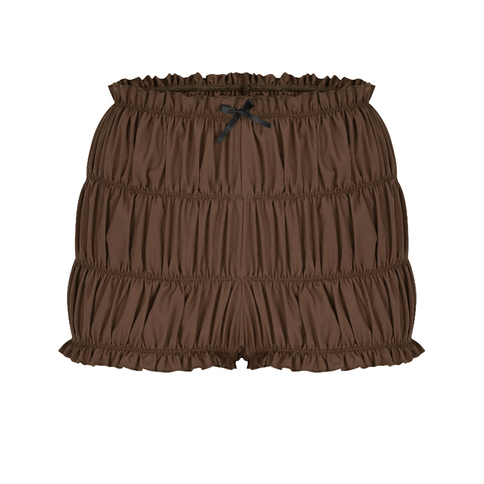 Arnsht Women Y2K Ruffle Mini Shorts Gingham Ruched Pajama Shorts Low ...