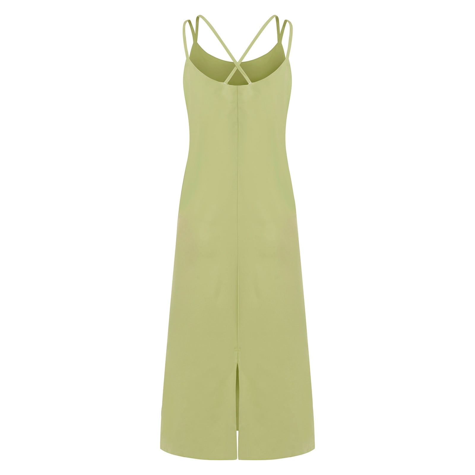 Arnsht Women's Basic Satin Silky Full Slip Midi Loose Dress Fashion ...