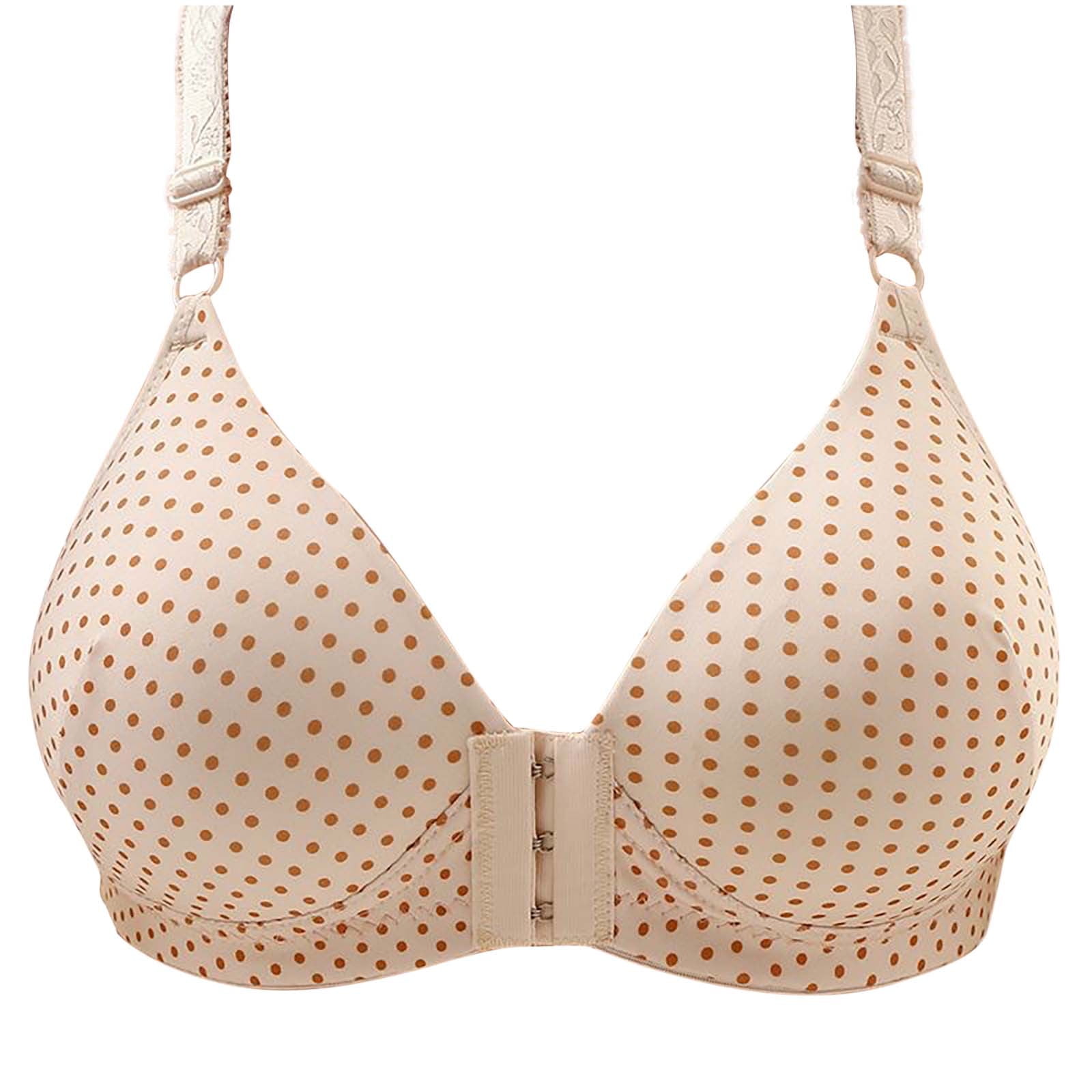 Arnsht Women's Cute Dot Print Front Button Non-steel Ring Bra Large ...