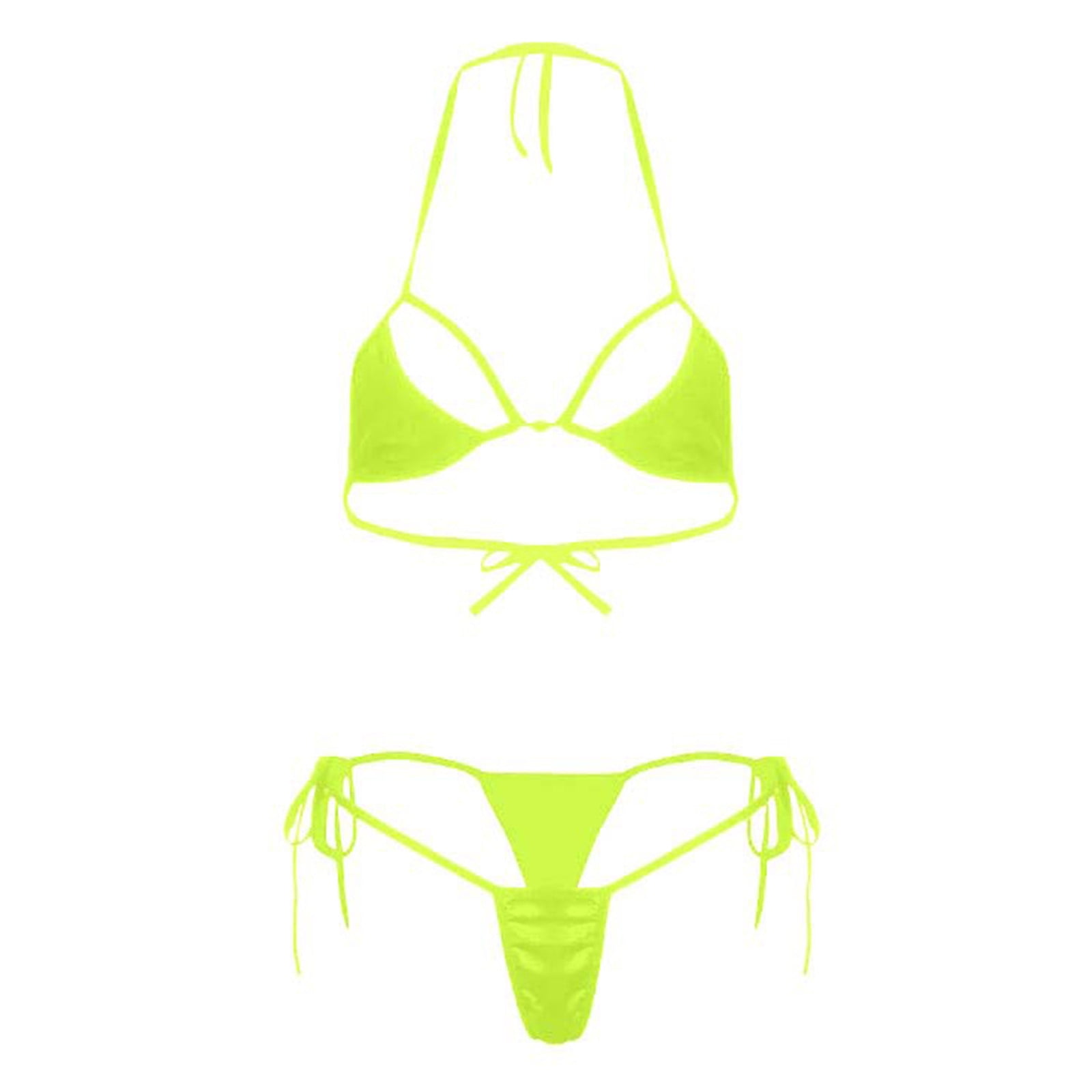 Arnsht Women's Fashion See-Through Mesh Sheer Solid Color Micro Bikini ...