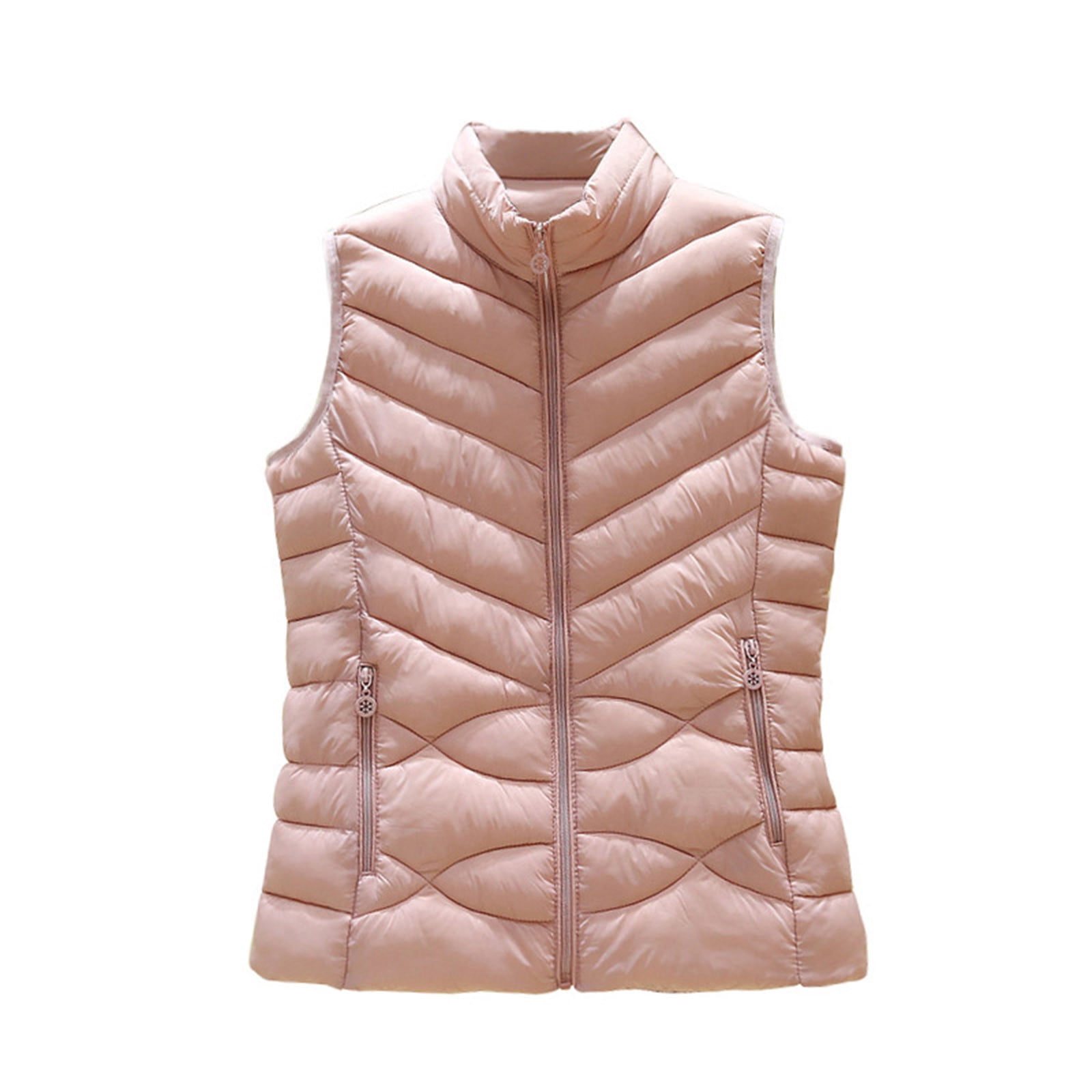 Arnsht Women's Puffer Vest Plus Size Lightweight Stand Collar Zip ...