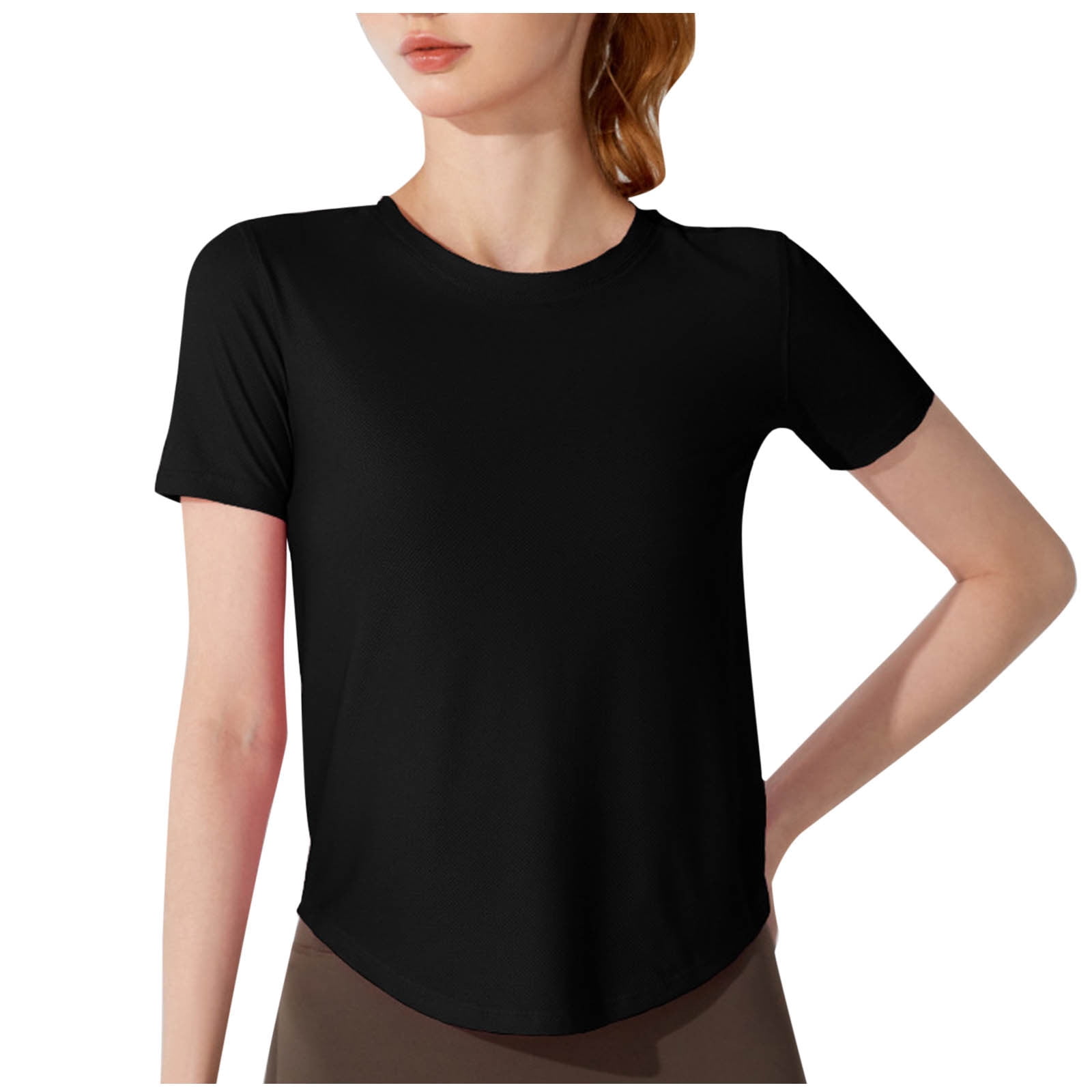 Arnsht Women's Quick Dry Lightweight Sports Yoga Short Sleeve Round ...