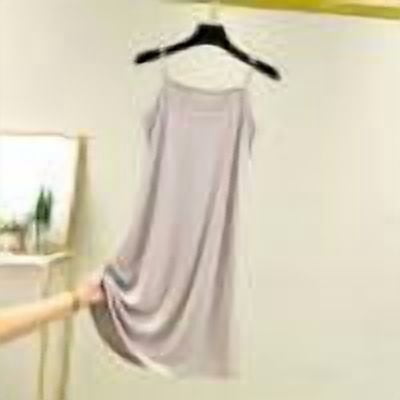Arnsht Women's Solid Color Modal Thin Mid Length Nightgown Loose Soft ...