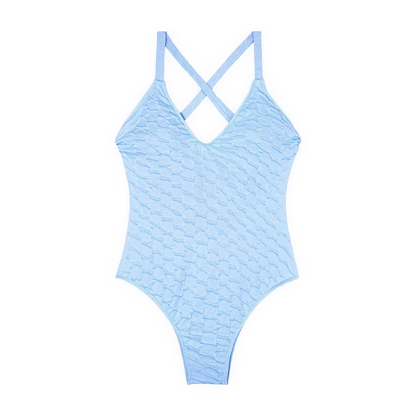 Arnsht Women's Solid Color Textured Swimsuit With Bra Pads Without ...