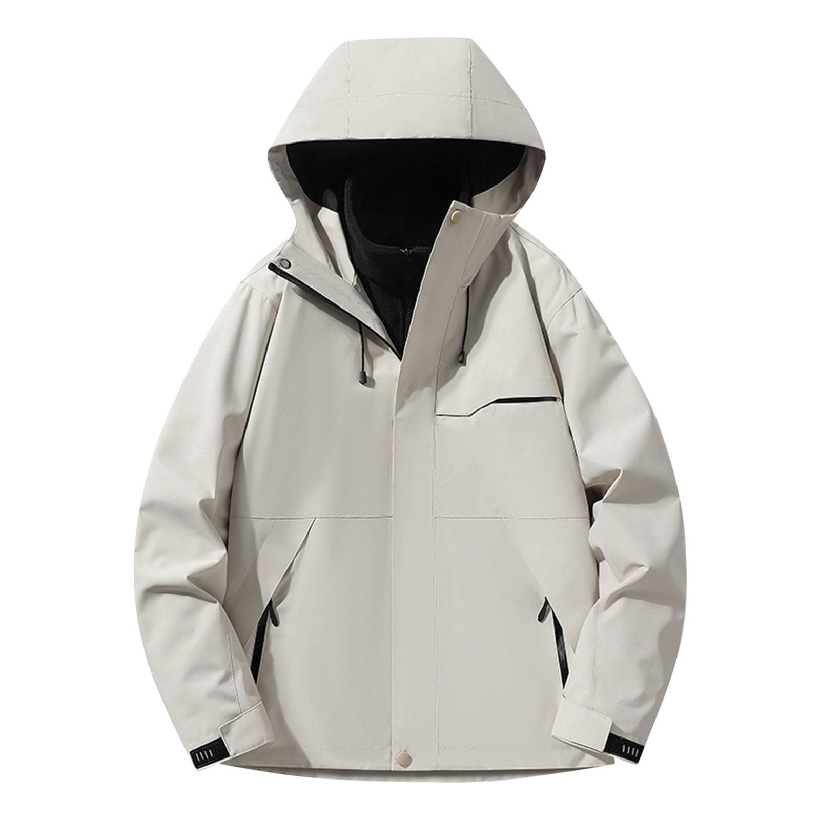 Arnsht Women's Spring, Fall and Winter Waterproof Hooded Pocket Zipper ...
