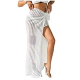 Arnsht Women's Tie Side Hollow Out Beach Swimsuit Crochet Sarong Wrap ...