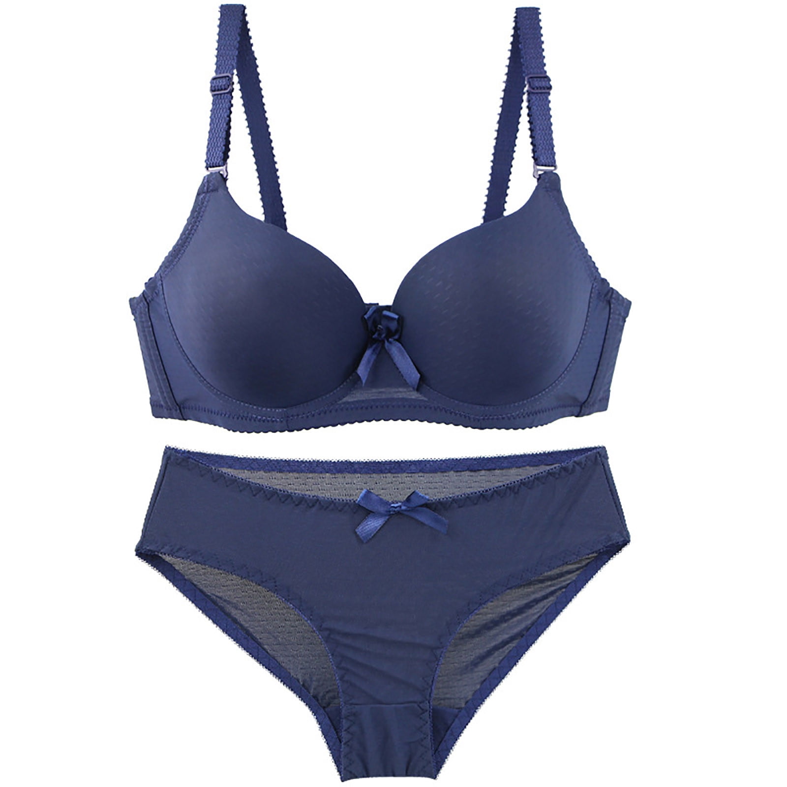 Arnsht Women's Underwear Set Solid Color Seamless Plus up Bra Set Soft ...