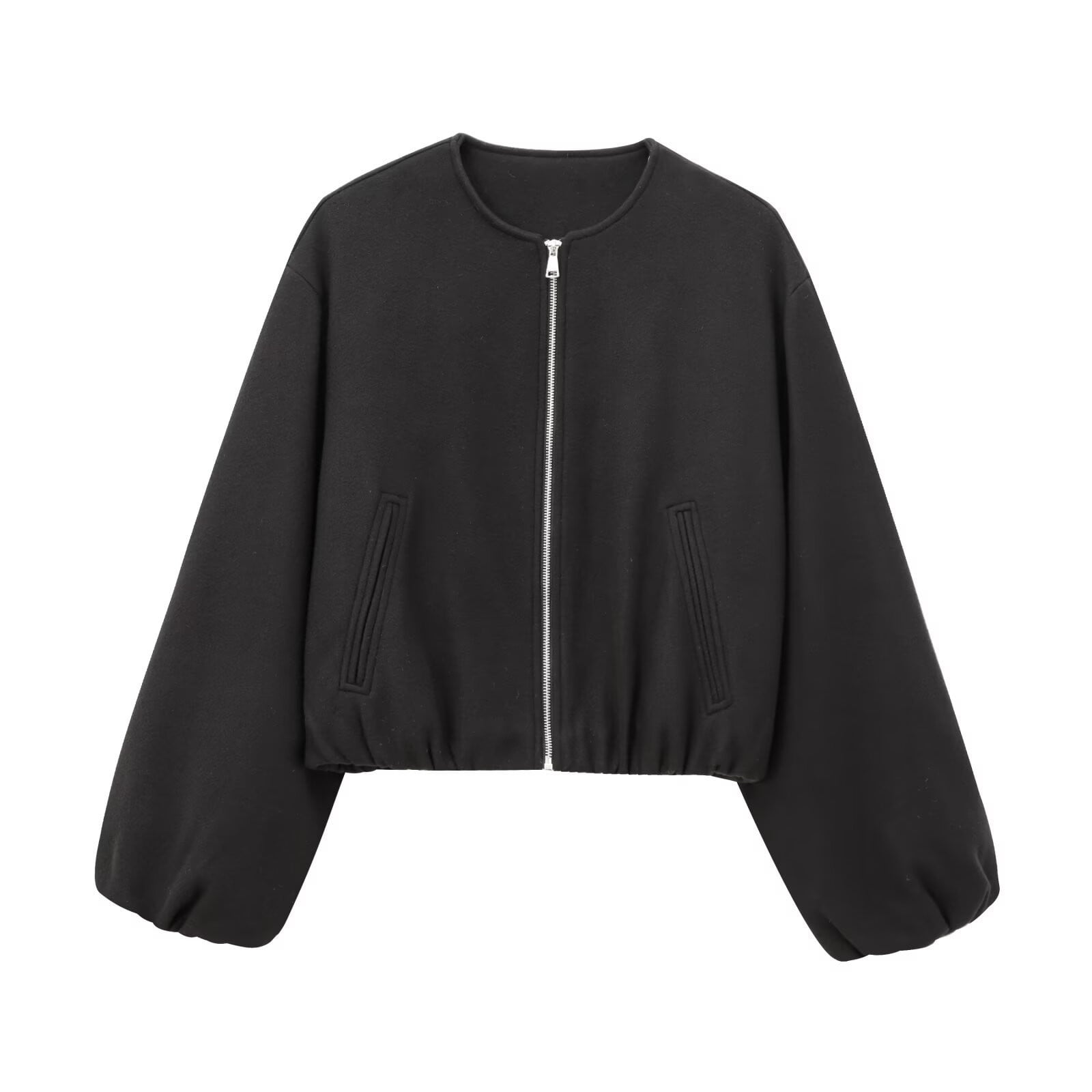 Arnsht Womens Fashion Solid Color Cropped Bomber Jackets Trendy Casual ...