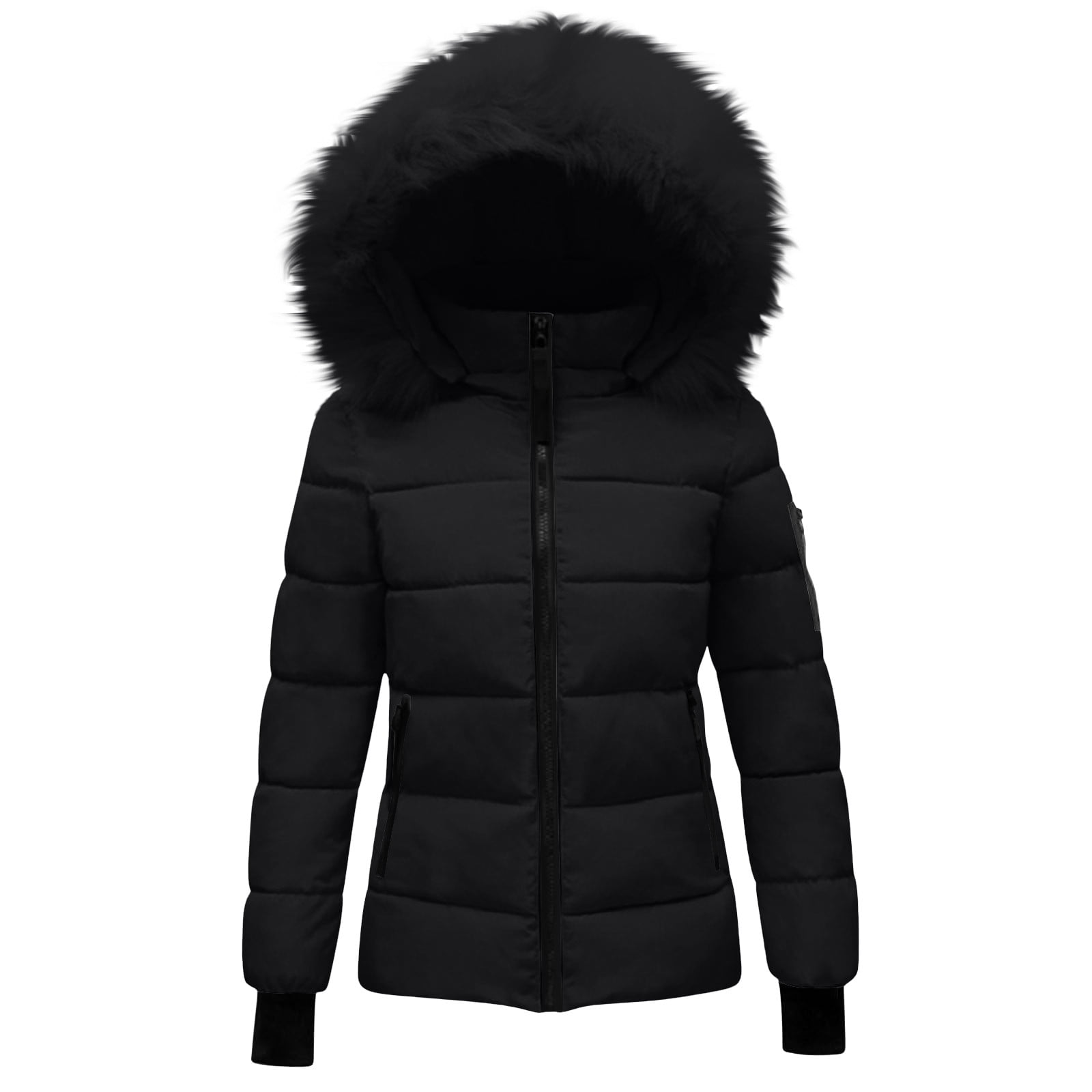 Arnsht Womens Winter Coats Quilted Thicken Warm Puffer Ski Jacket Faux ...