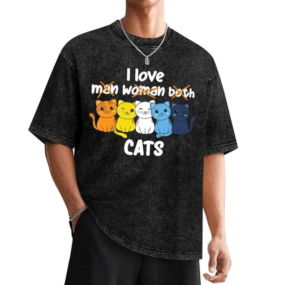 Aroace-Flag-Pride-Lgbtq-Cats-Cute-Aroace-Cat-T-Shirt Washed Tee ...