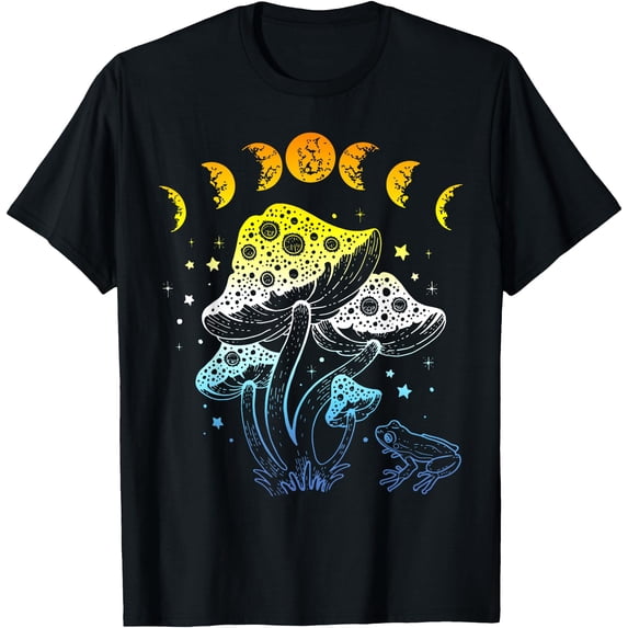Aroace Mushroom Moon Cottagecore Aroace Frog T-Shirt , Vintage T-Shirt ...