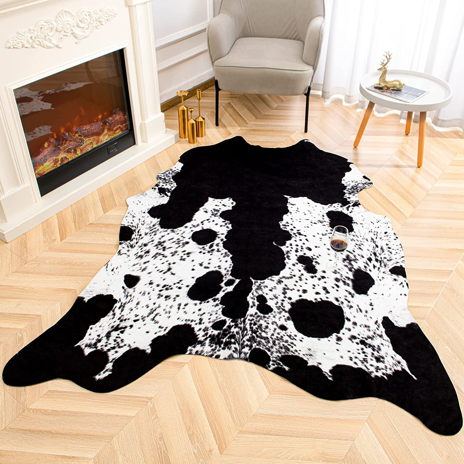 Arogan Faux Cowhide Rug Cow Print Area Rug for Bedroom Living Room Home ...