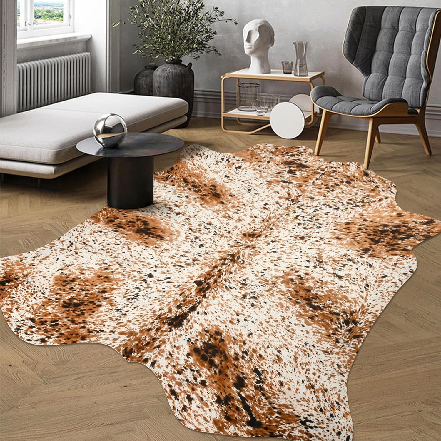 Arogan Faux Cowhide Rug Cow Print Area Rug for Bedroom Living Room Home ...