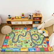 Delta Children Kids Extra Large Road Map Activity Rug, 6’6" L x 4’6" W ...