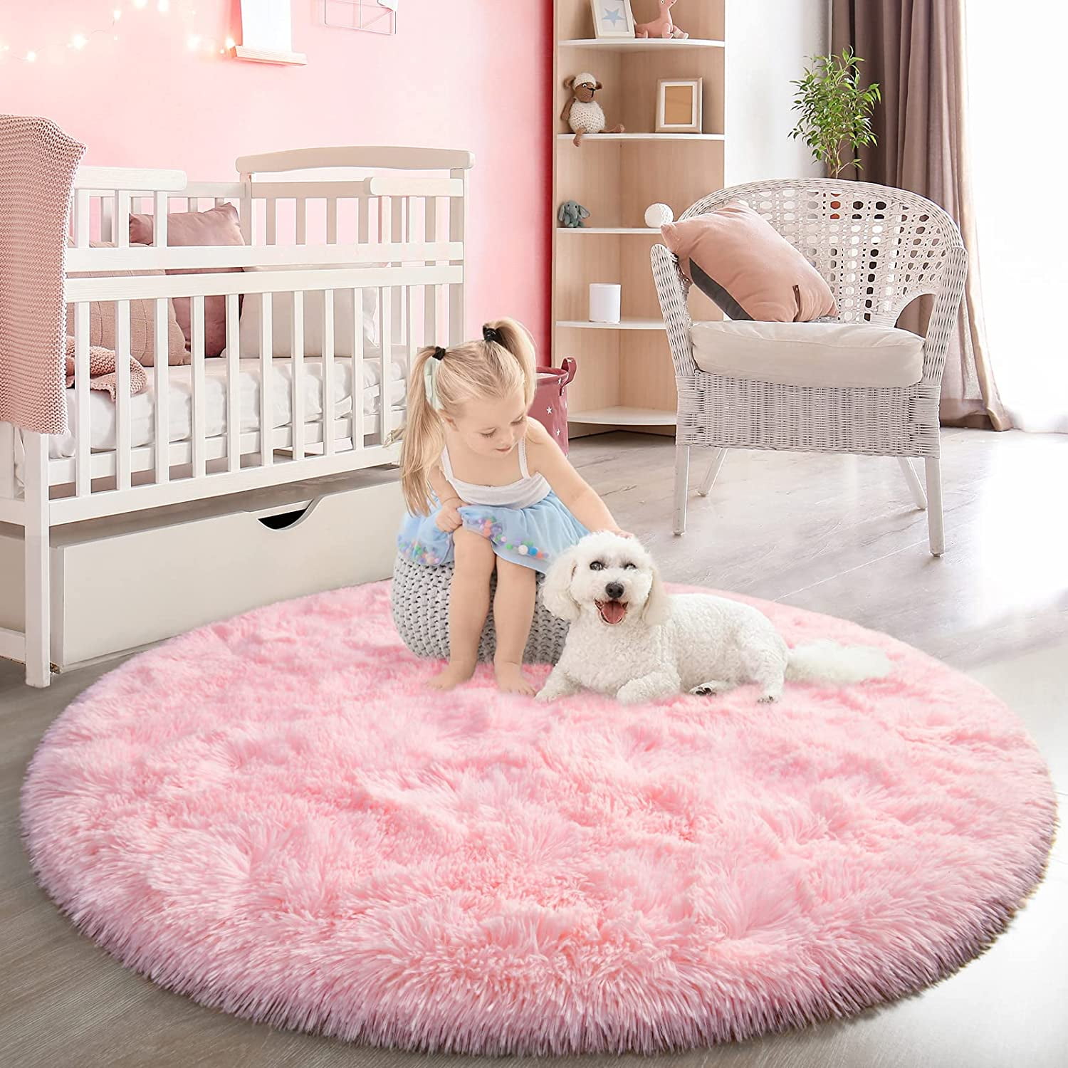 Arogan Luxury Round Fluffy Area Rugs for Bedroom Kids Girls Room ...