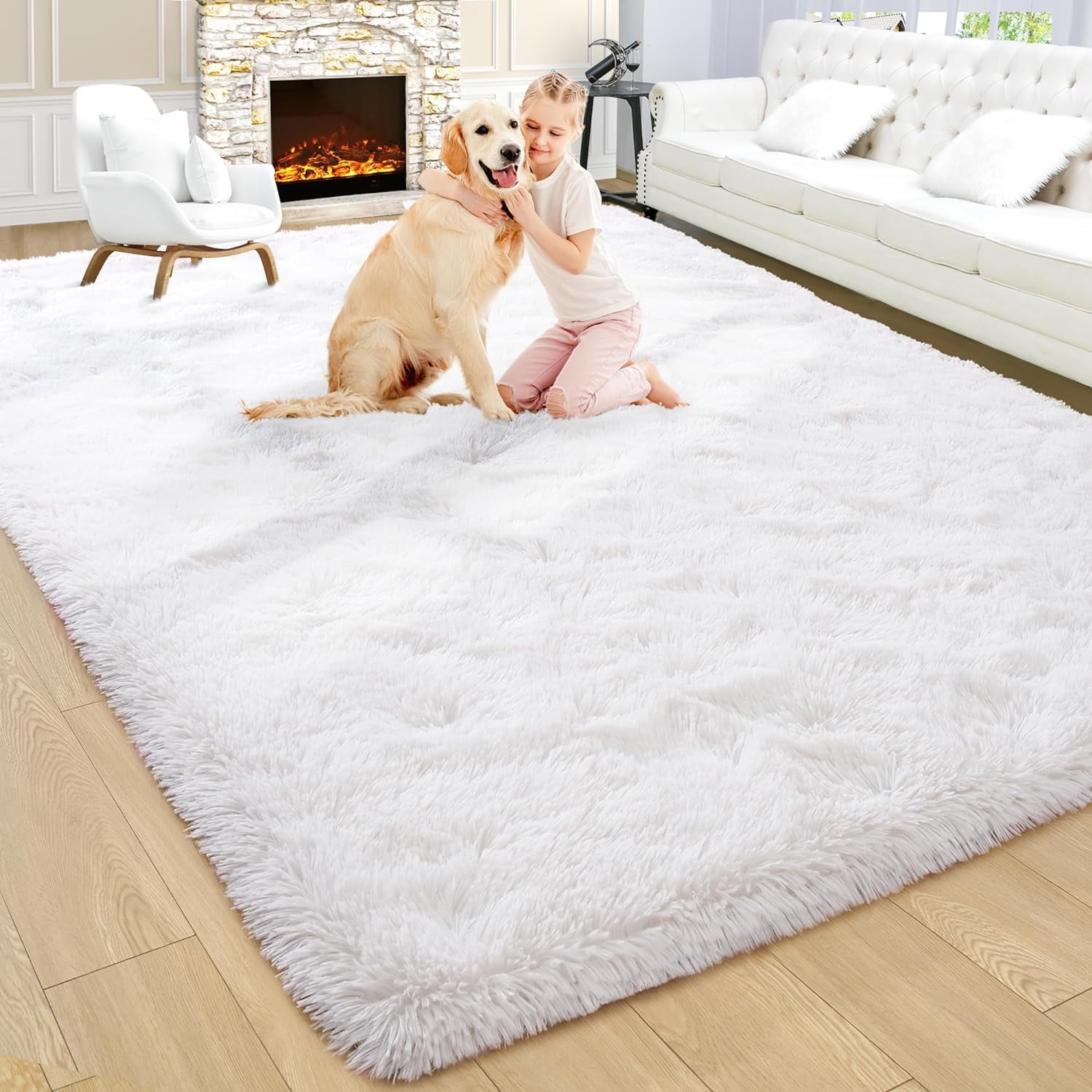 Arogan Soft Fluffy Area Rug Modern Shaggy Bedroom Rugs for Kids Room ...