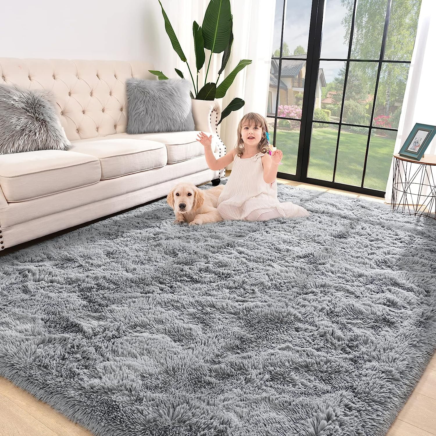 Arogan Luxurious Soft Large Plush Area Rug, Fuzzy Modern Shaggy Rug for ...