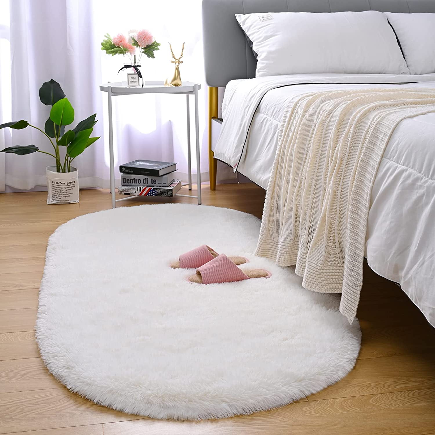 Arogan Thick Shaggy Indoor Modern Fuzzy Area Rug for Bedroom, Living ...