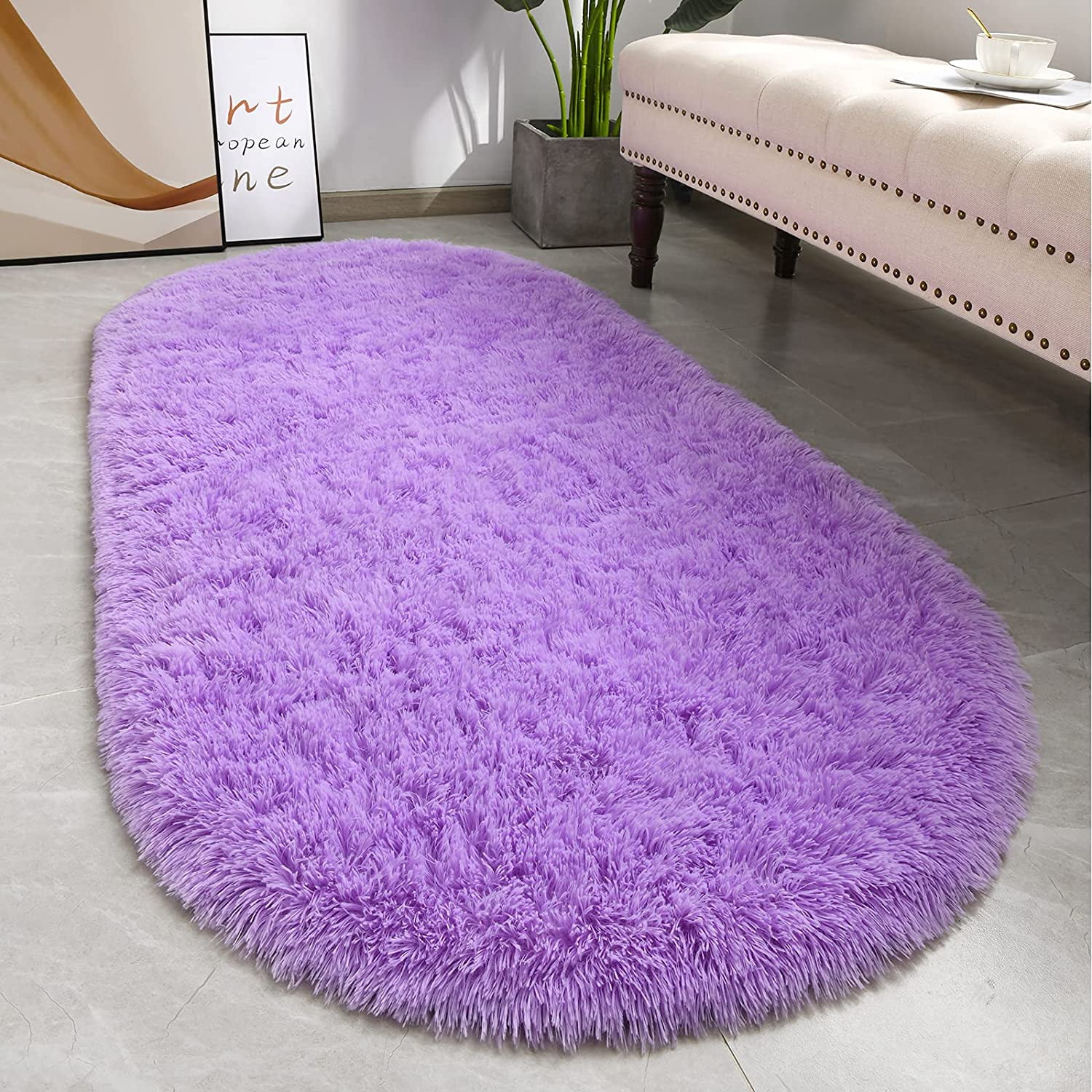 Arogan Super Soft Fuzzy Shaggy Plush Fur Area Rug for Bedroom, Living ...
