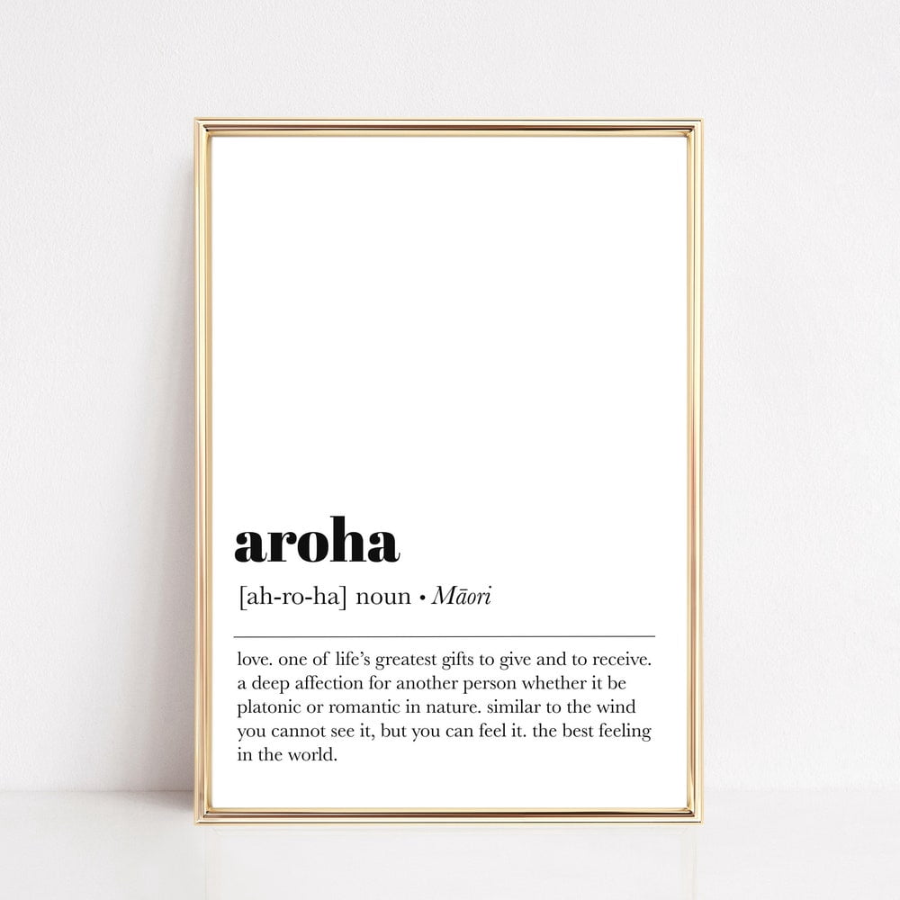 Aroha Definition Print, Love Definition Print, Inspirational Art, New ...