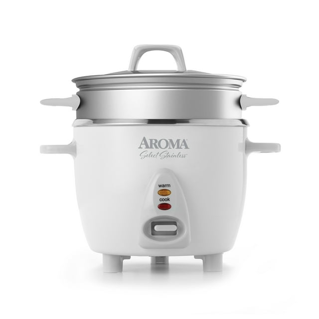 Aroma® 6-Cup (Cooked) / 1.2Qt. Select Stainless™ Rice & Grain Cooker ...