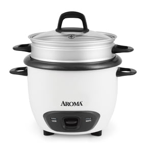 Aroma® 6-Cup Rice & Grain Cooker, 8X Bonded Granite Coating, White ...
