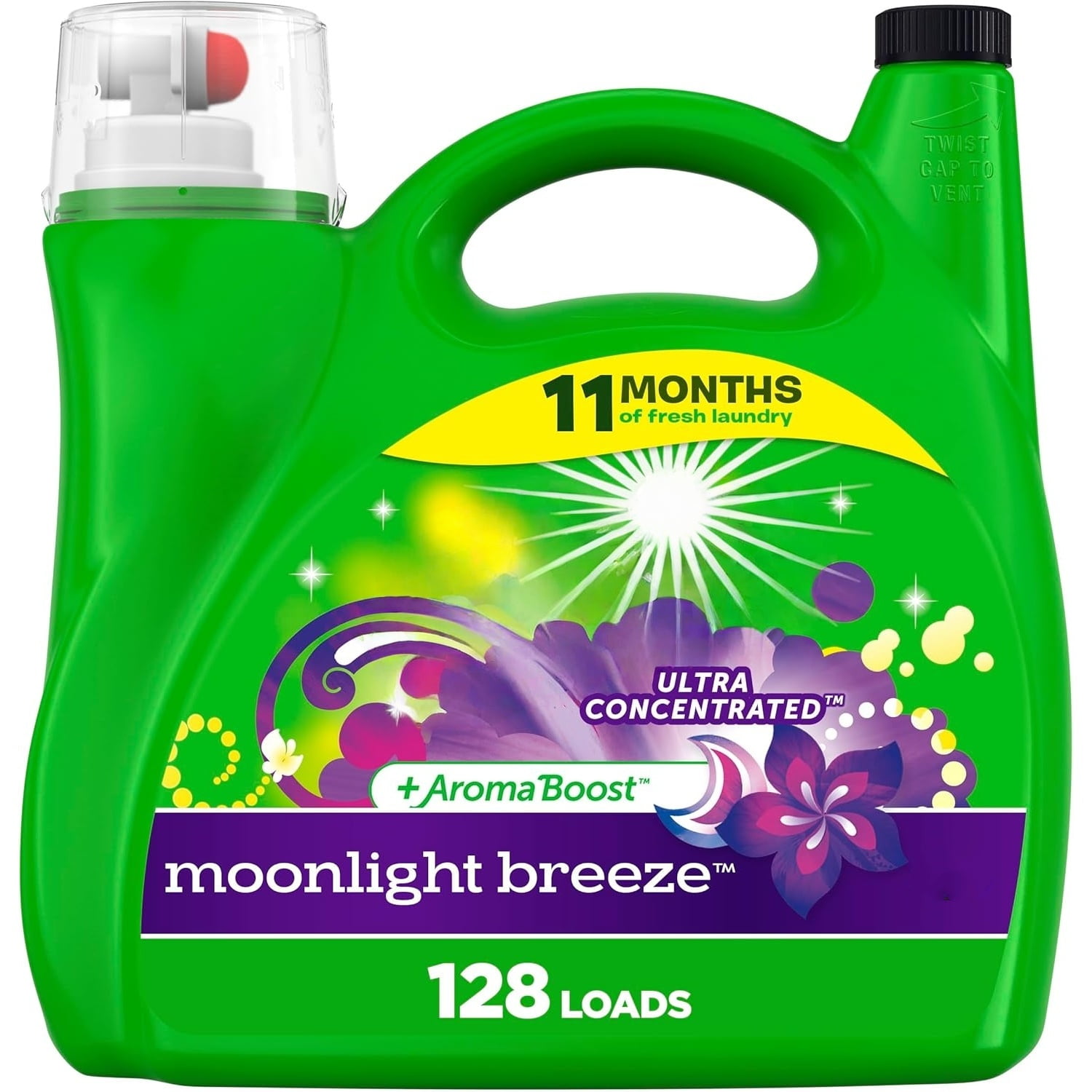 Aroma Boost Liquid Laundry Detergent, Moonlight Breeze Scent, 128 Loads ...