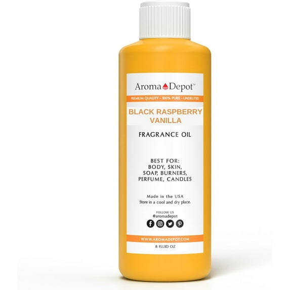 Aroma Depot Black Raspberry Vanilla 8 oz Fragrance Oil – Long-Lasting Scented Oil for Candles ...