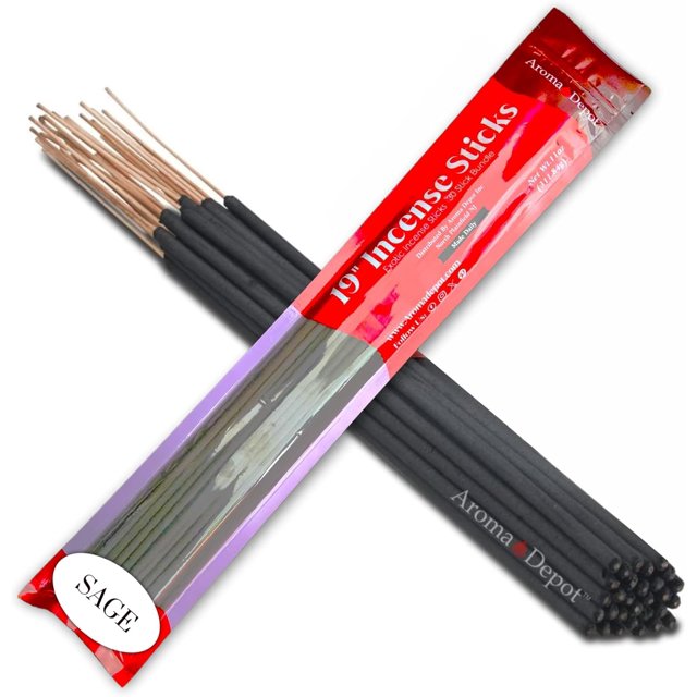 Aroma Depot Sage 19" Incense Sticks – Hand-Dipped Long-Lasting ...