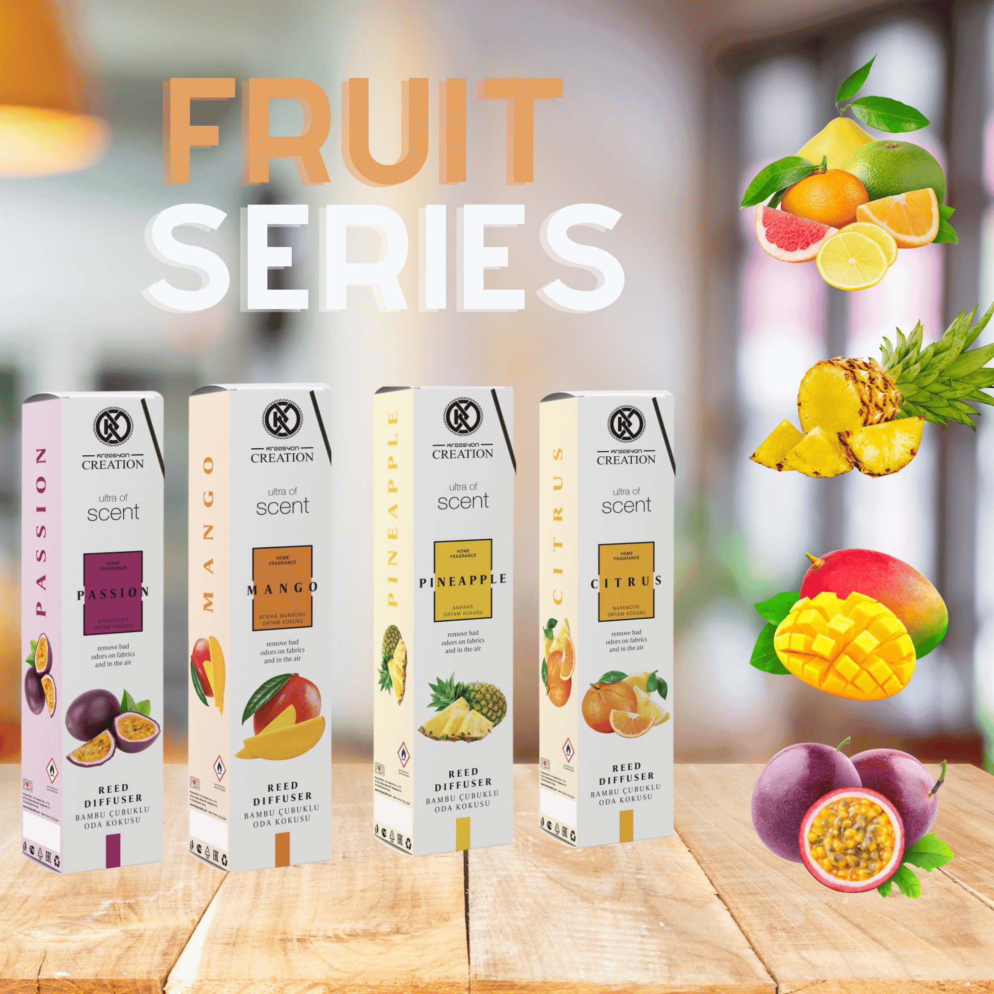 Aroma Diffuser Set Combo - Pack of 4 | Mango, Citrus, Pineapple ...